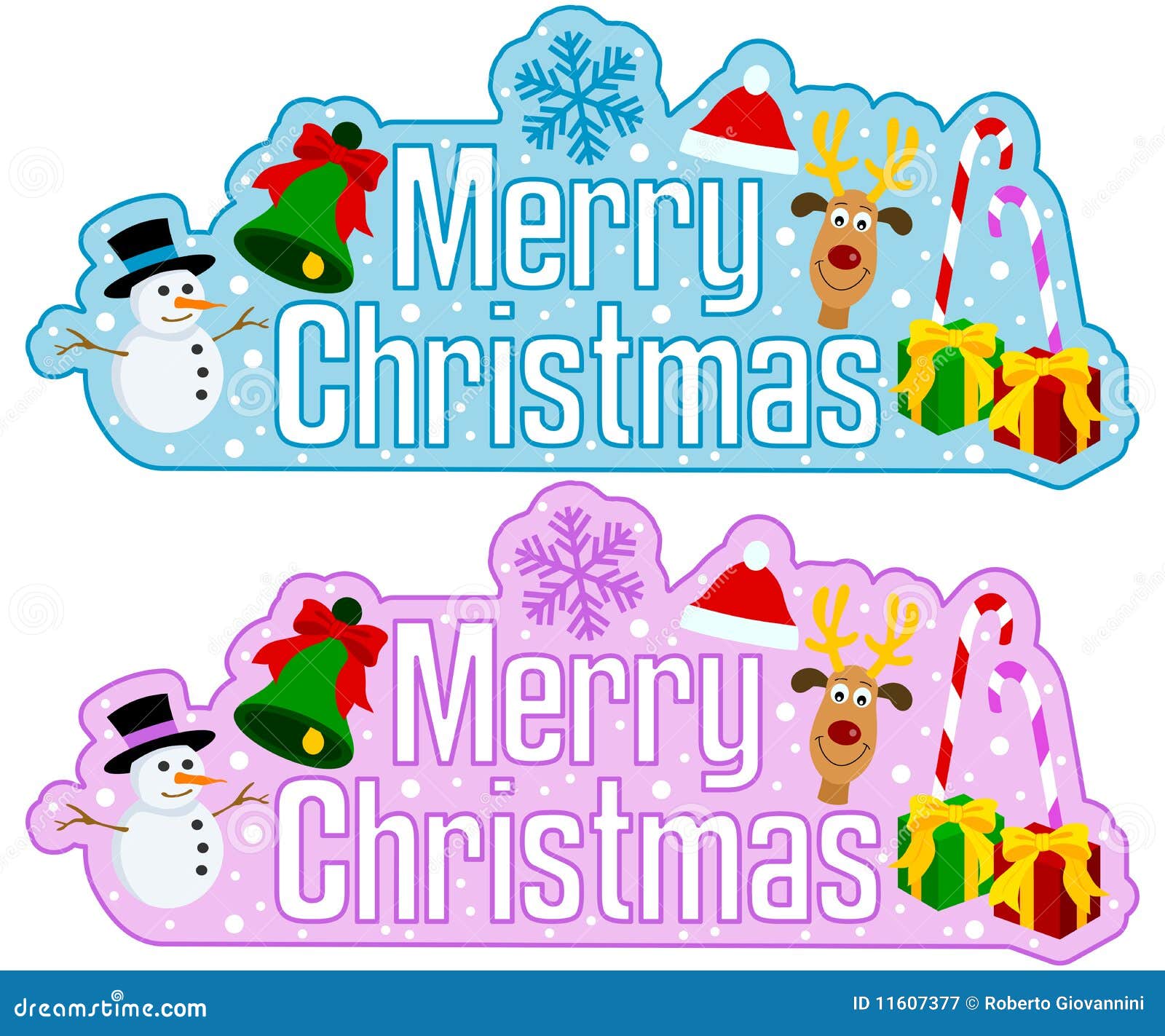 Merry Christmas Headline Cartoon Vector | CartoonDealer.com #11607377