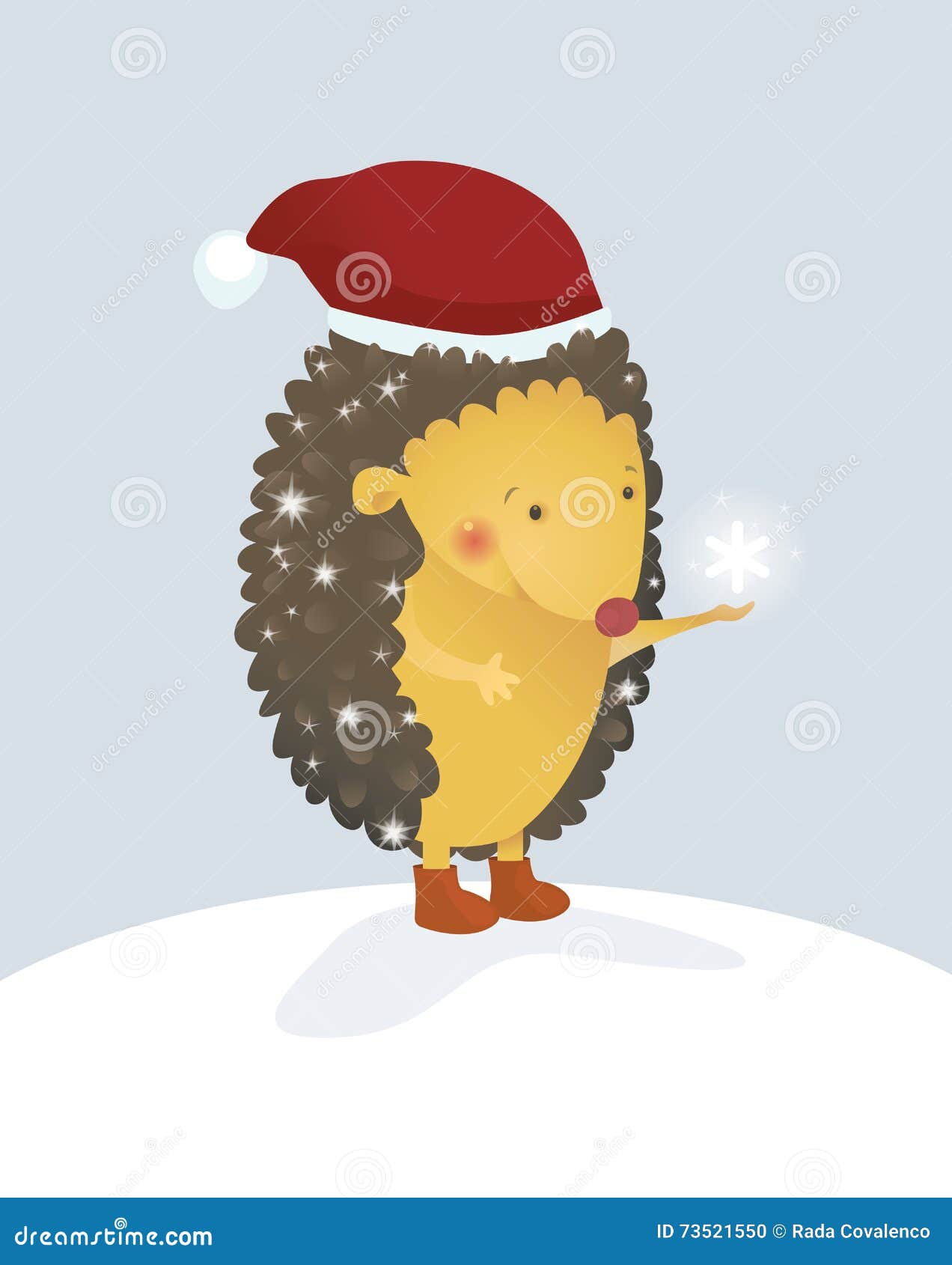 Merry Christmas hedgehog stock vector. Illustration of hedgehog - 73521550