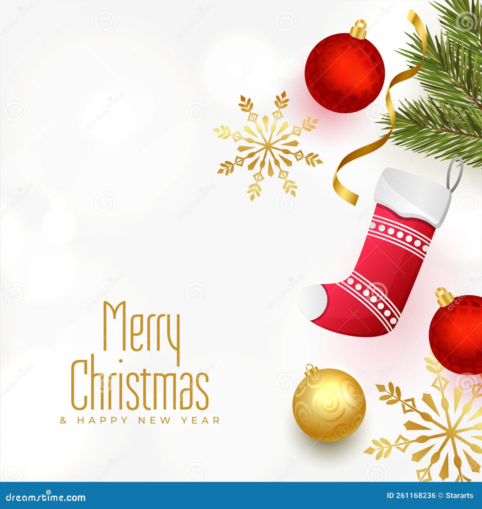 Merry Christmas Holiday Banner with Realistic Xmas Elements Stock ...