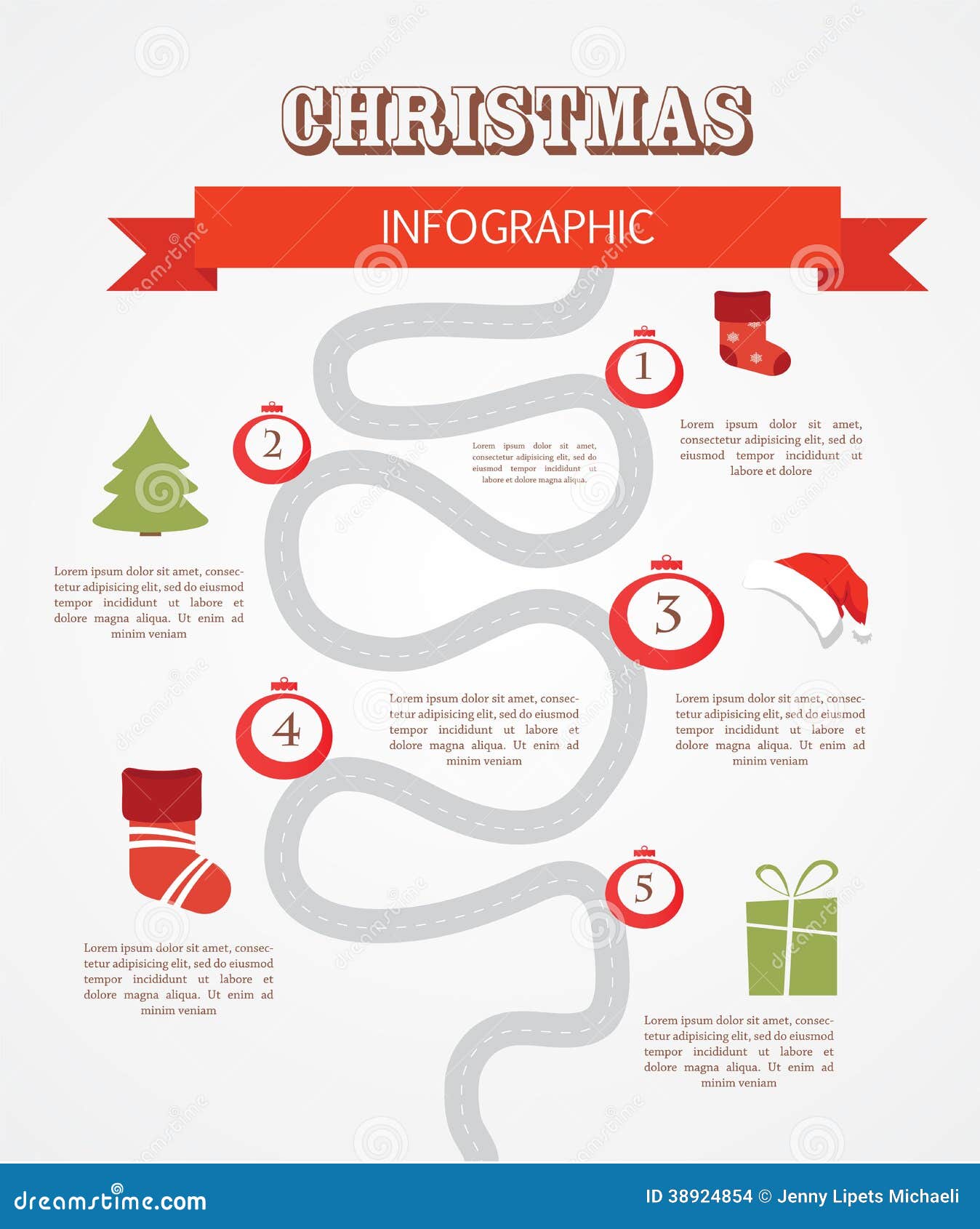Merry Christmas Infographics, Timeline With Steps Vector Illustration ...