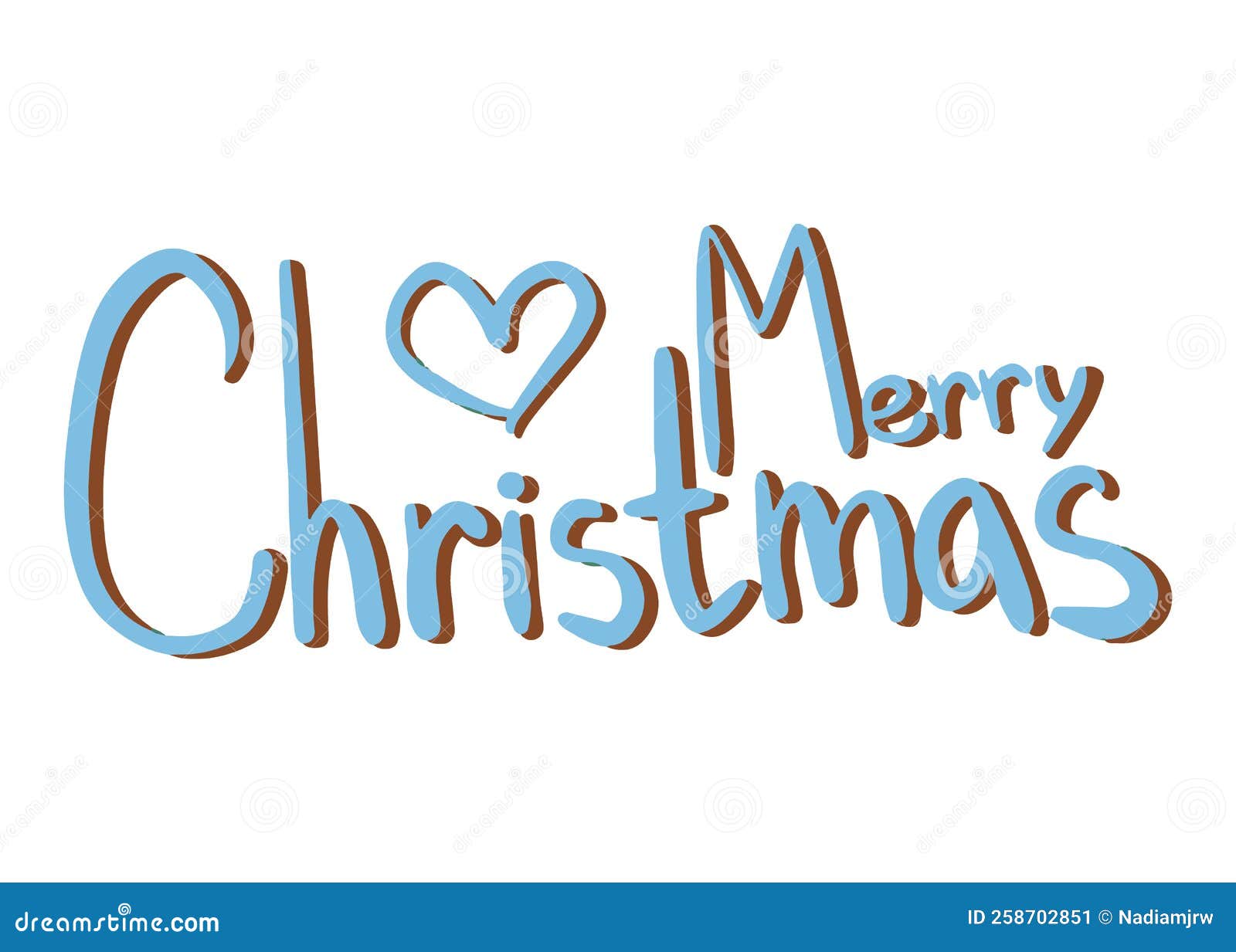 Merry Christmas Letering. Flat Vector Illustration Isolate on a White ...