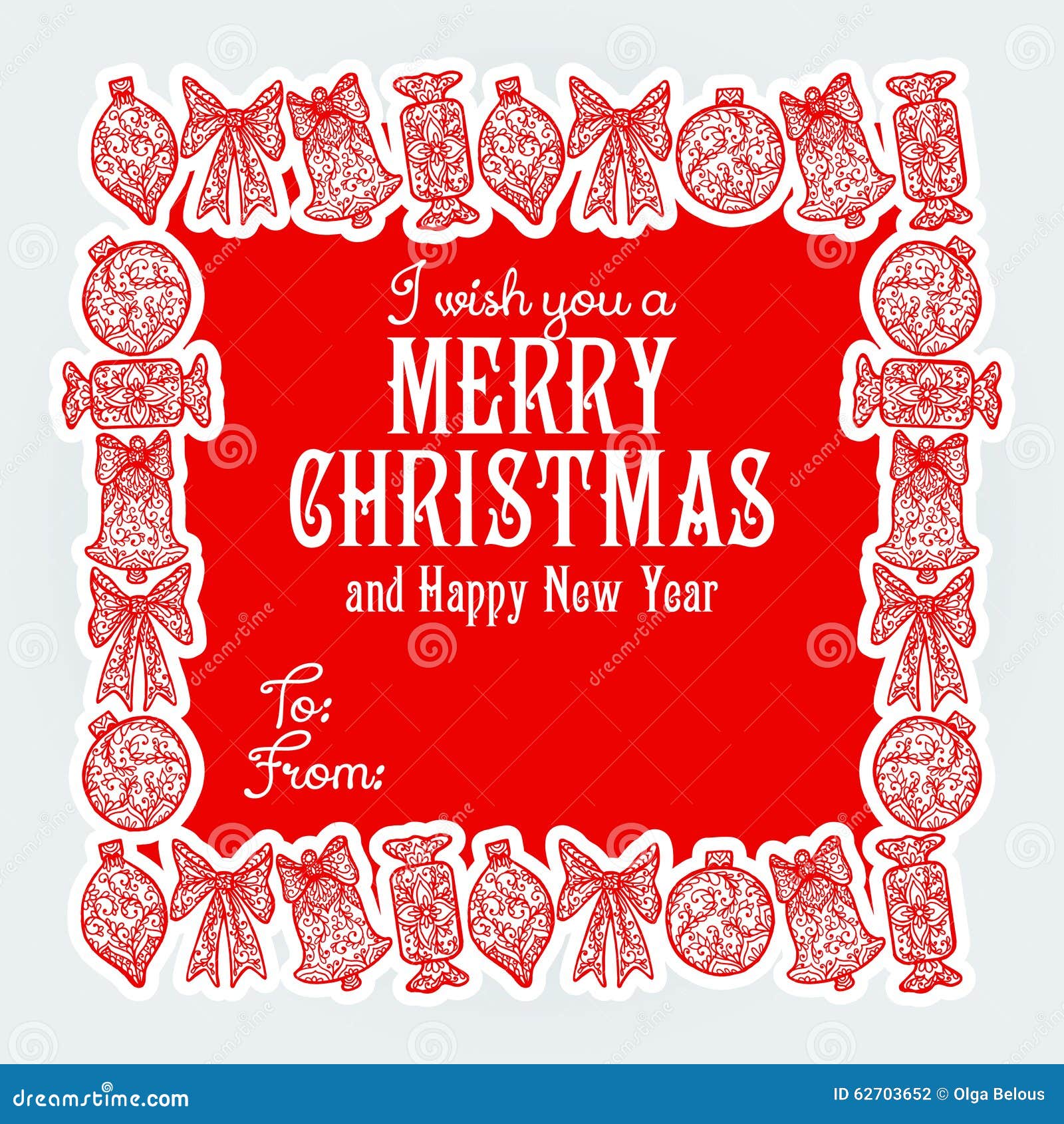 Merry Christmas Lettering. Congratulations Card Stock Vector ...