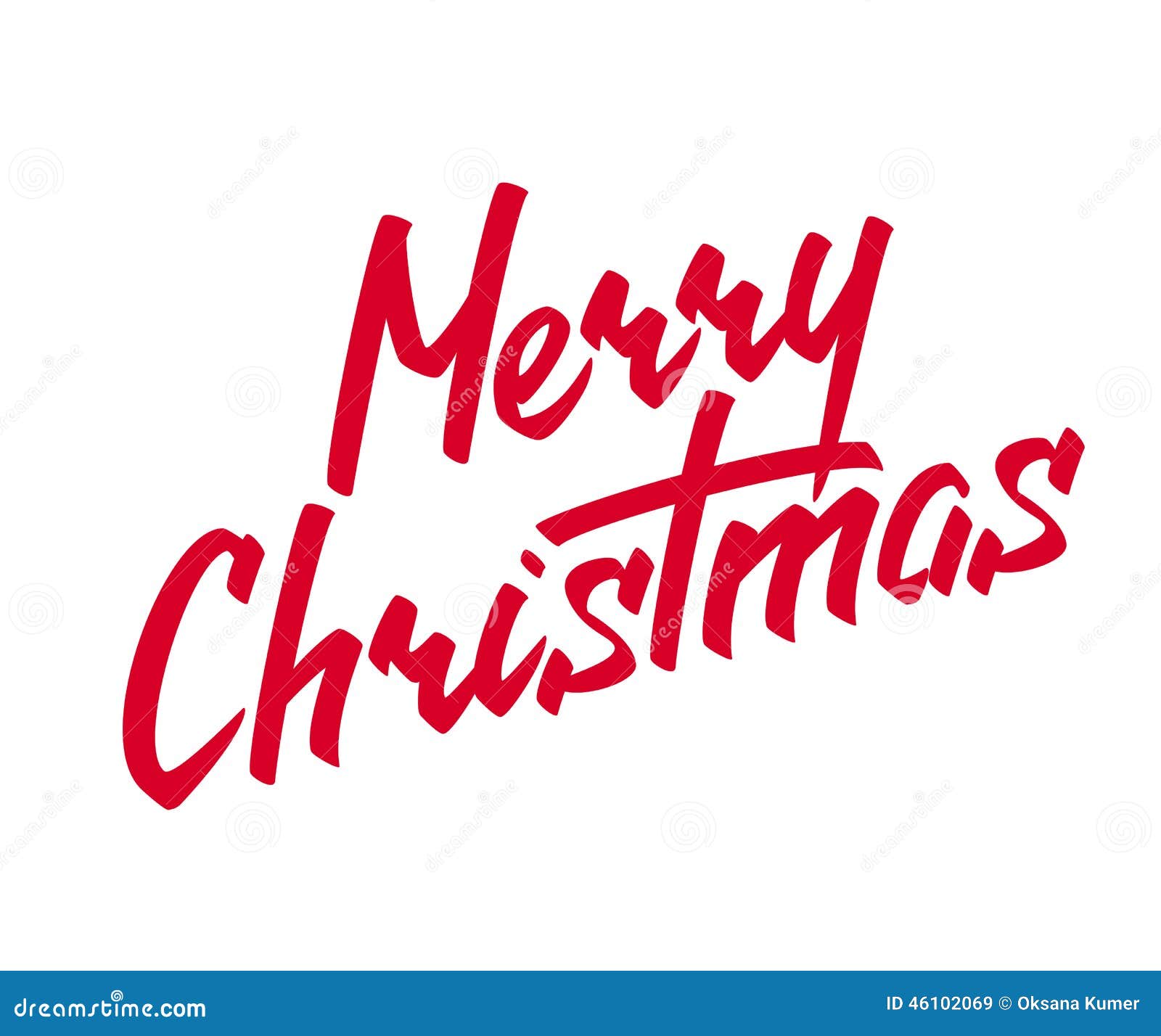 Merry Christmas Lettering Handmade Calligraphy Stock Vector Image