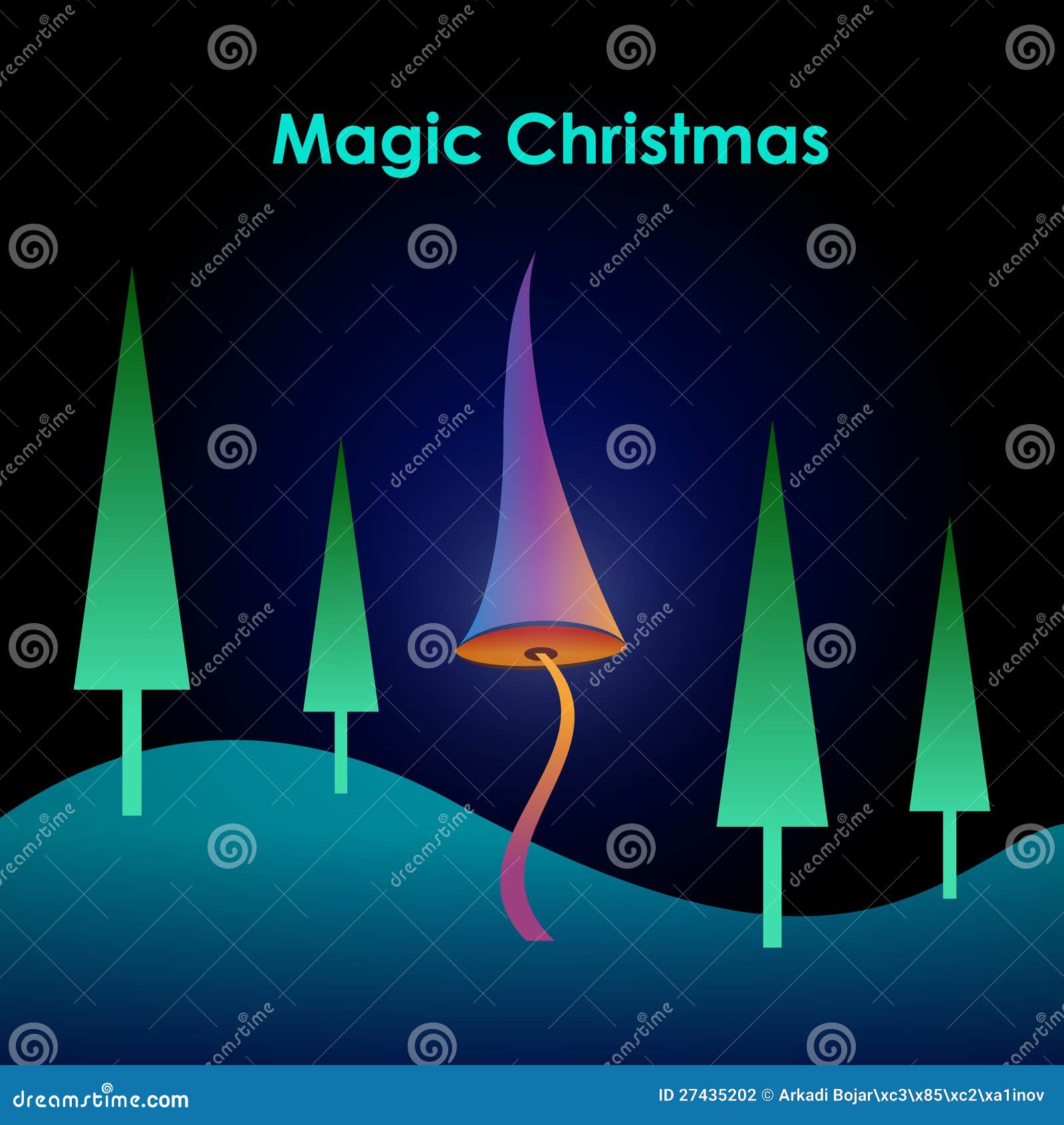 Merry Christmas magic card stock vector. Illustration of celebration ...