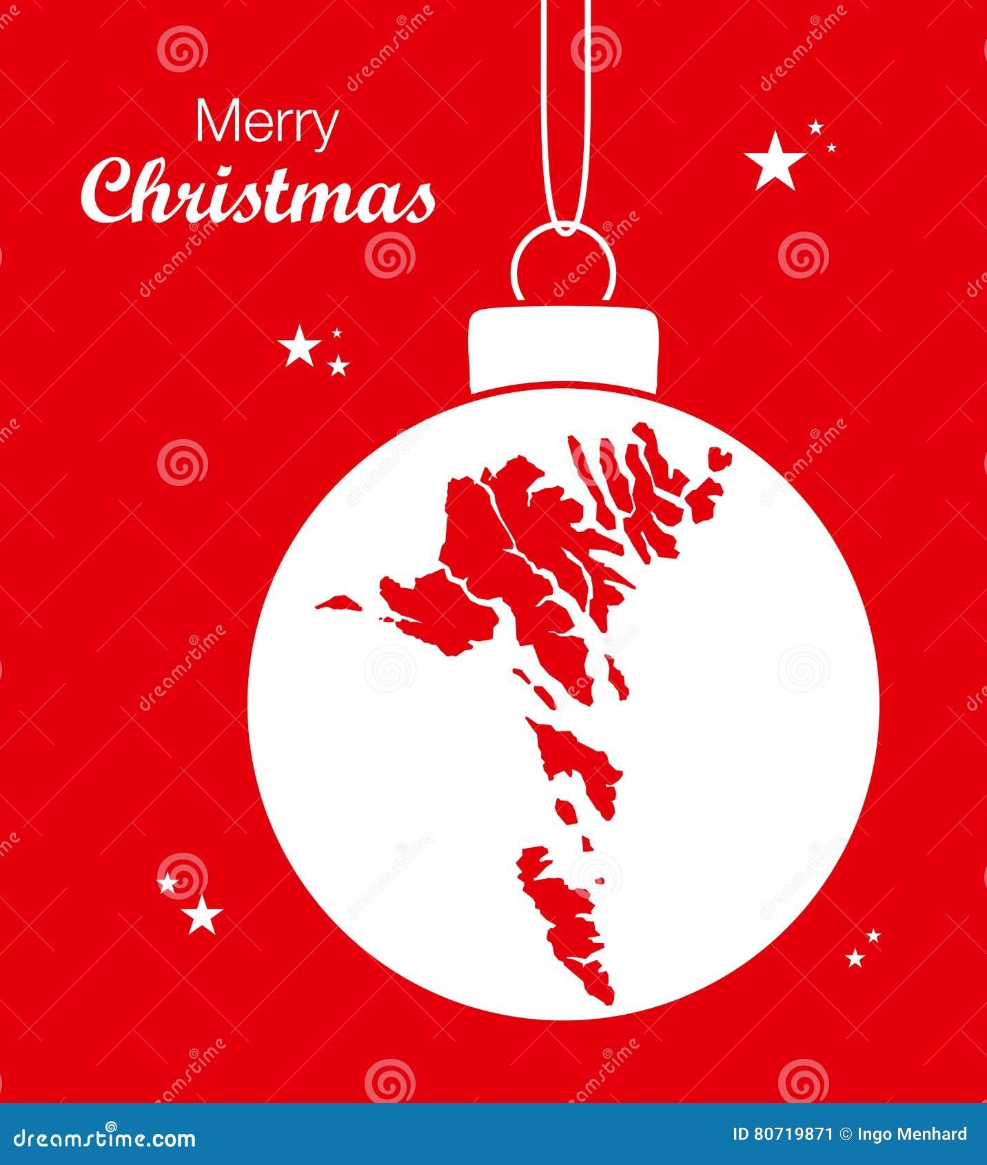 Merry Christmas Map Faroe Islands Stock Illustration - Illustration of ...