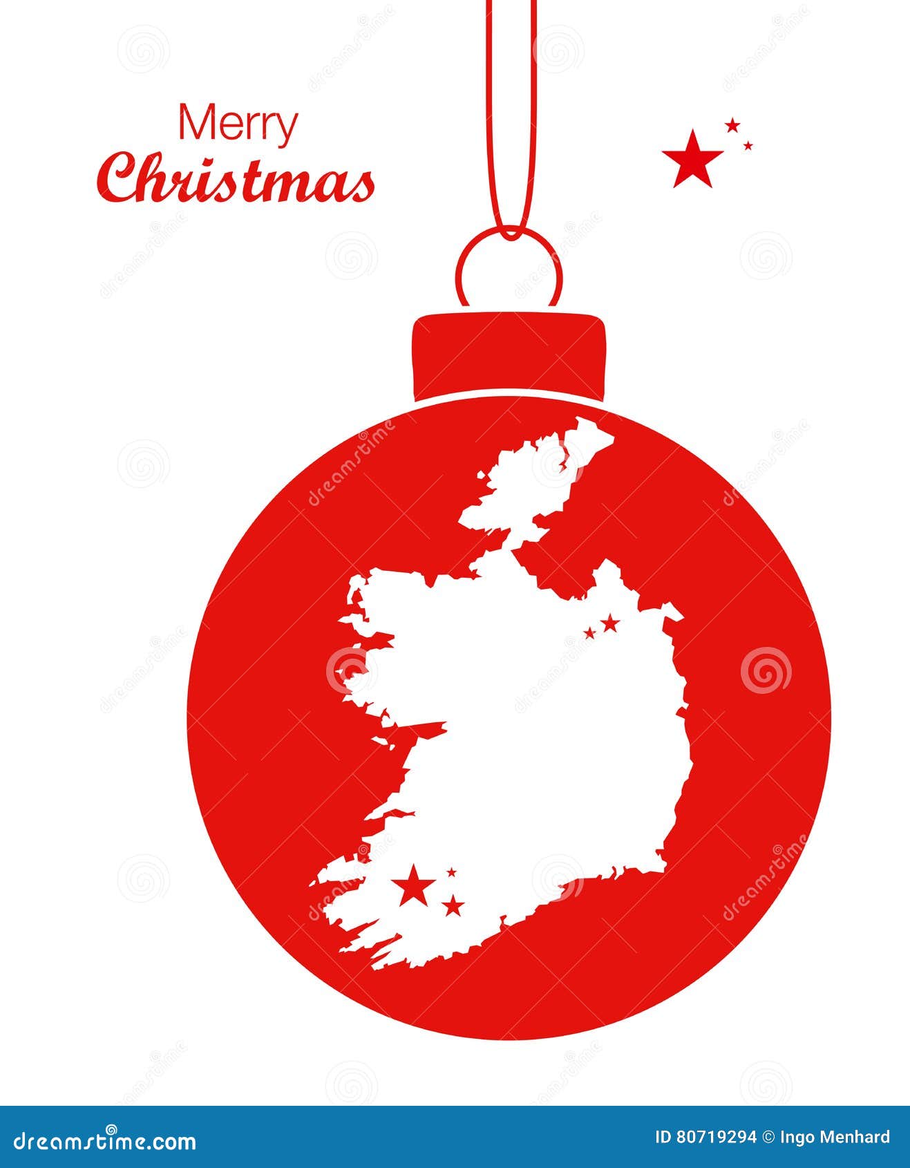 Merry Christmas Map Ireland Stock Illustration - Illustration of trip ...