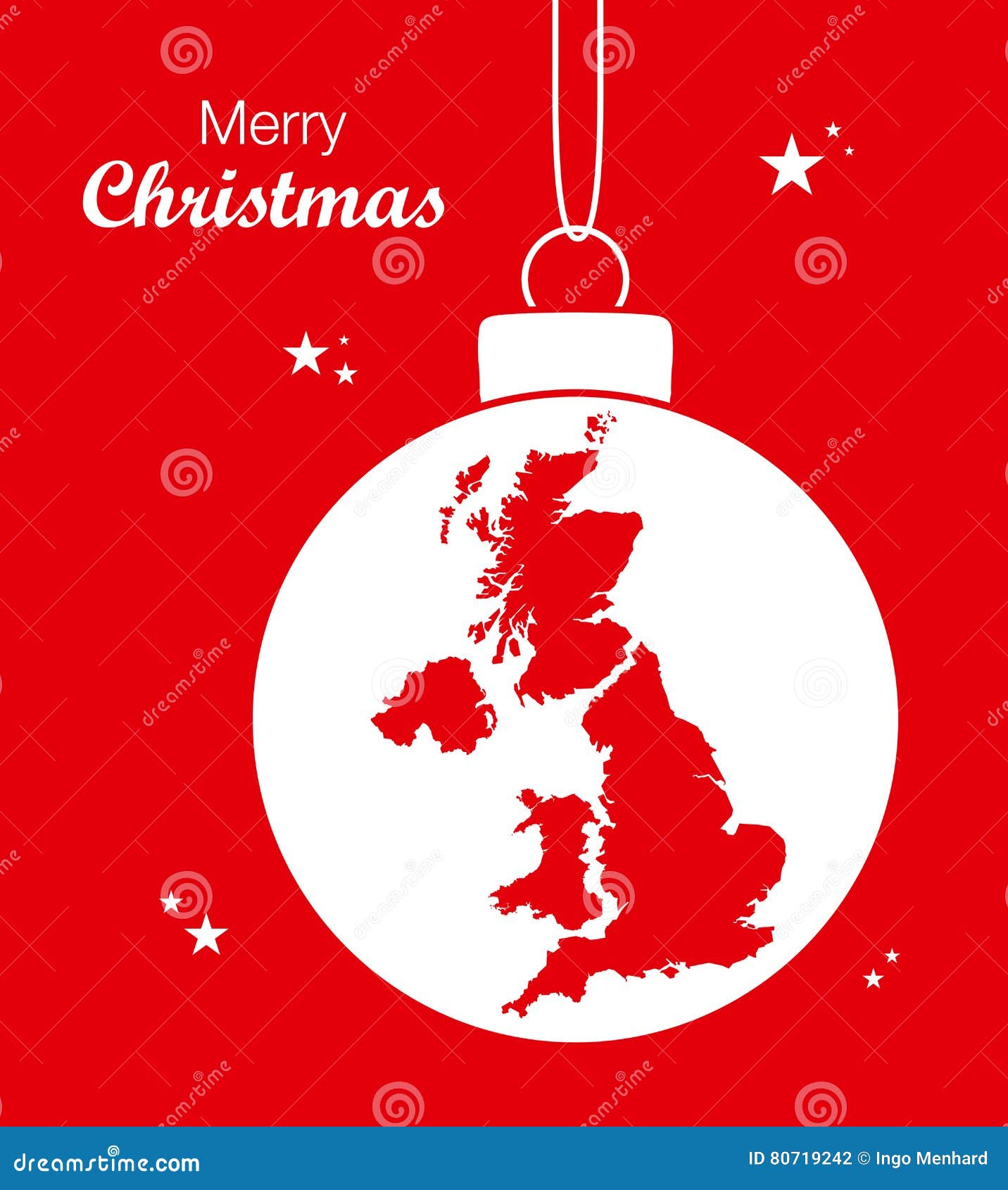 Merry Christmas Map United Kingdom Stock Illustration - Illustration of ...