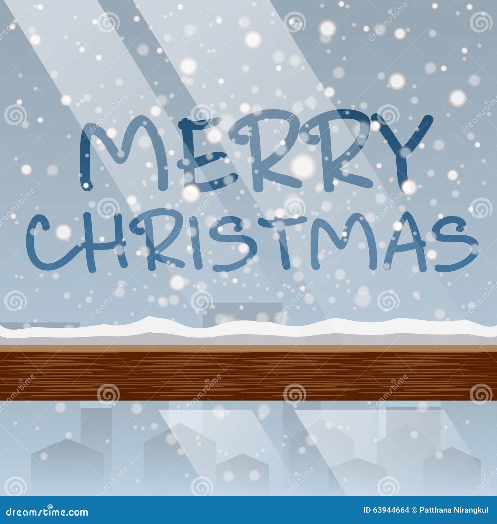 Merry Christmas Message on Glass Vector. Stock Vector - Illustration of ...