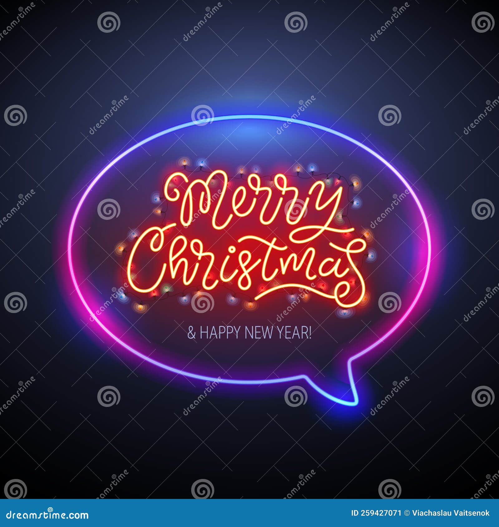 Merry Christmas Neon Message Stock Vector - Illustration of neon ...