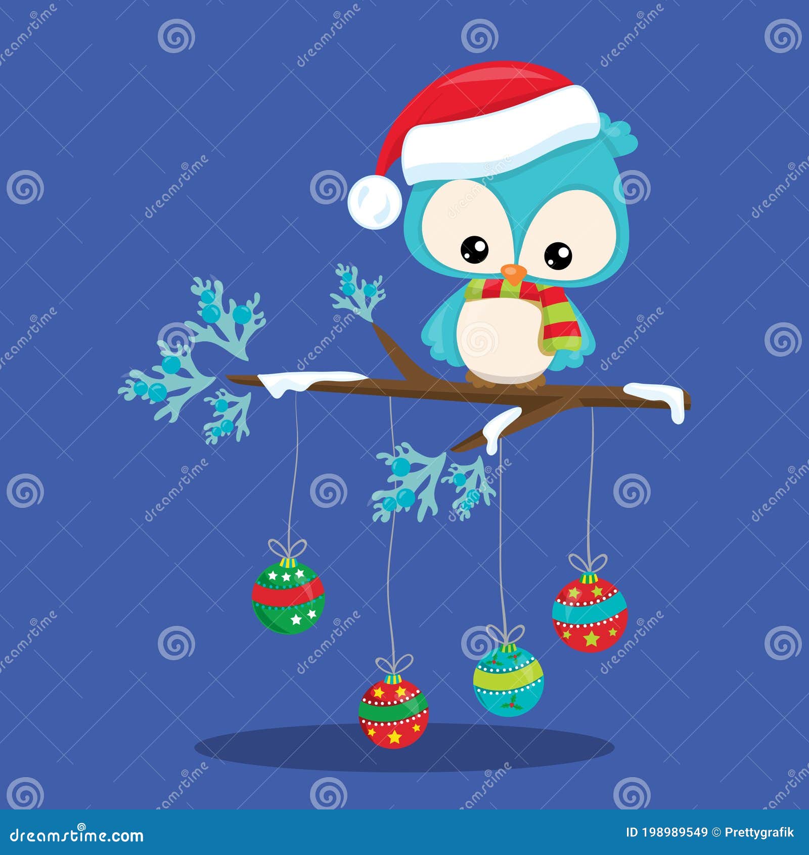 Merry christmas owl 03 stock vector. Illustration of merry - 198989549