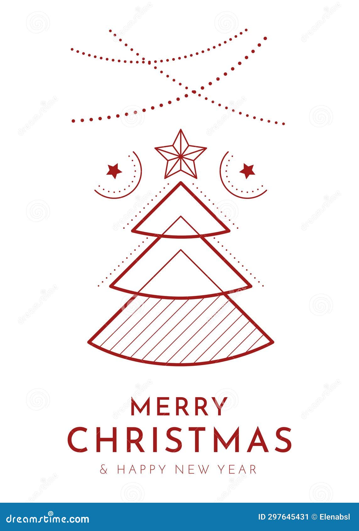 Merry Christmas Poster with Decorated Tree Stock Illustration ...