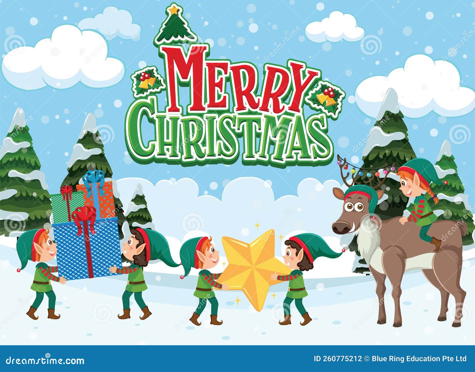 Merry Christmas Poster Design Stock Vector - Illustration of cold ...