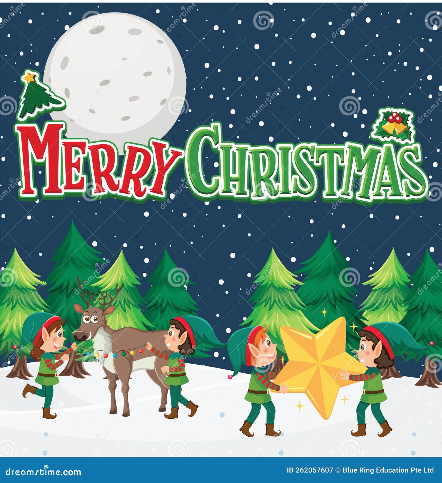 Merry Christmas Poster Design Stock Vector - Illustration of cartoon ...