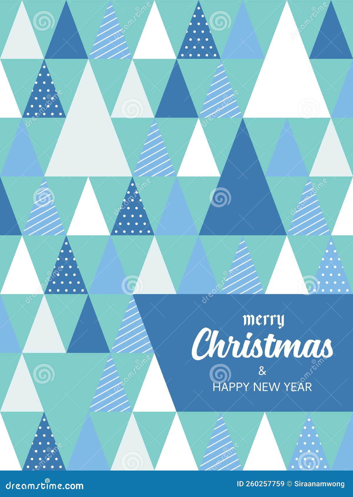 Merry Christmas Poster Triangle Pattern Stock Illustration ...
