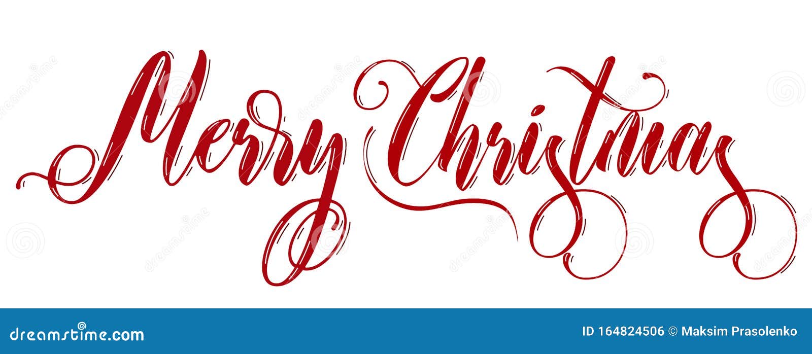 Merry Christmas Red Lettering on White Background Stock Illustration ...