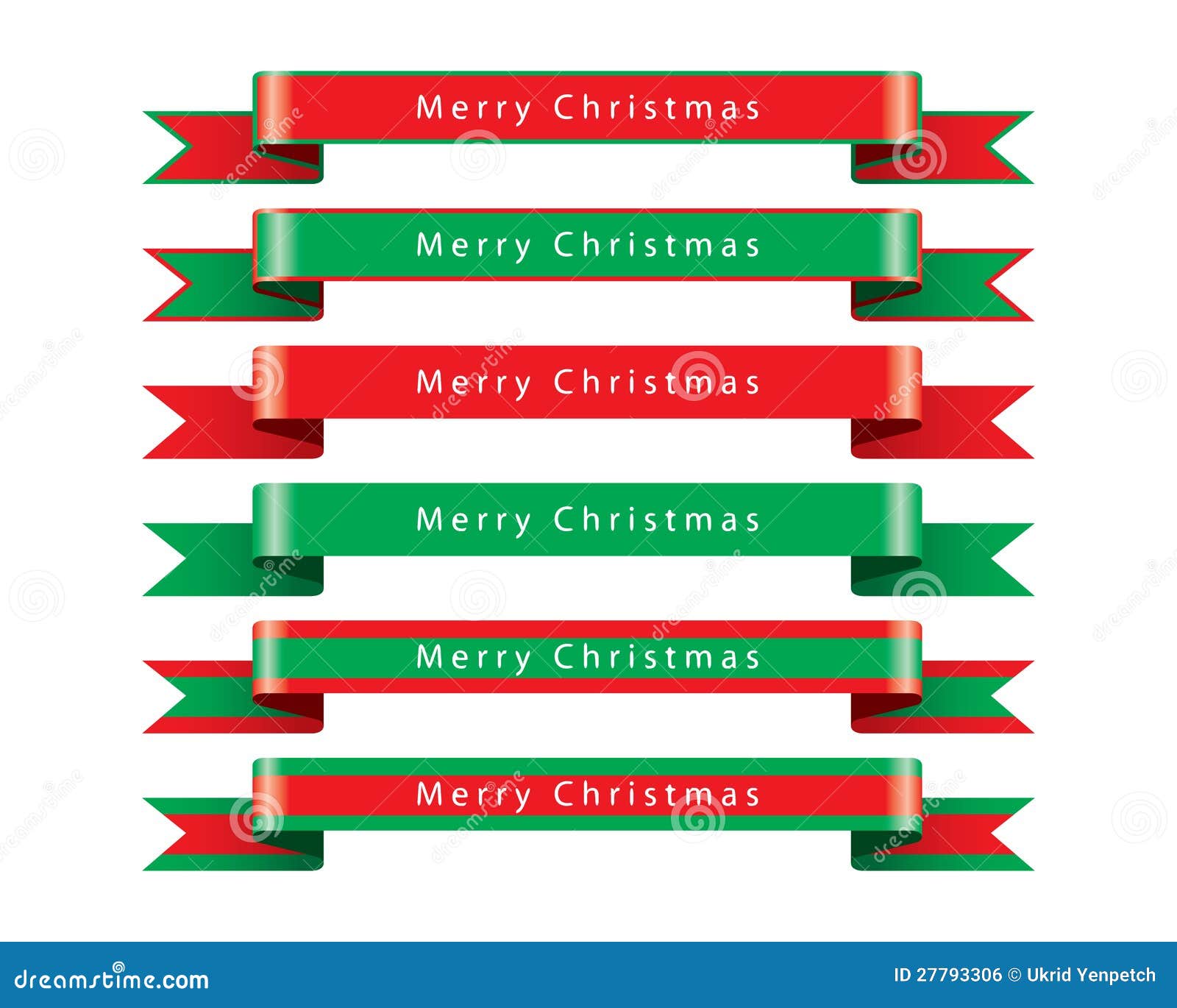 Merry Christmas Ribbon Set Vector Stock Vector - Illustration of event ...