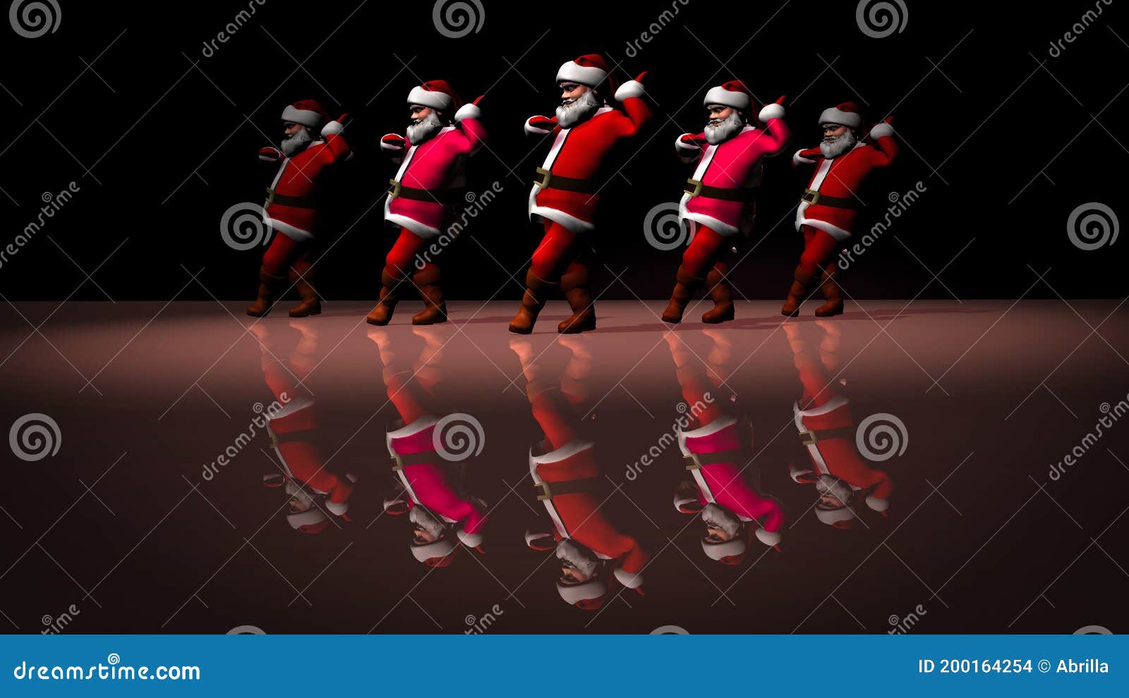 Merry Christmas Santa Clauses are Dancing. 3d Rendering Stock ...