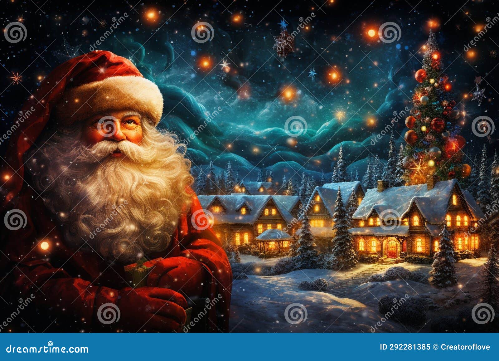 Merry Christmas Scene of Night Wallpaper Generative AI Stock ...