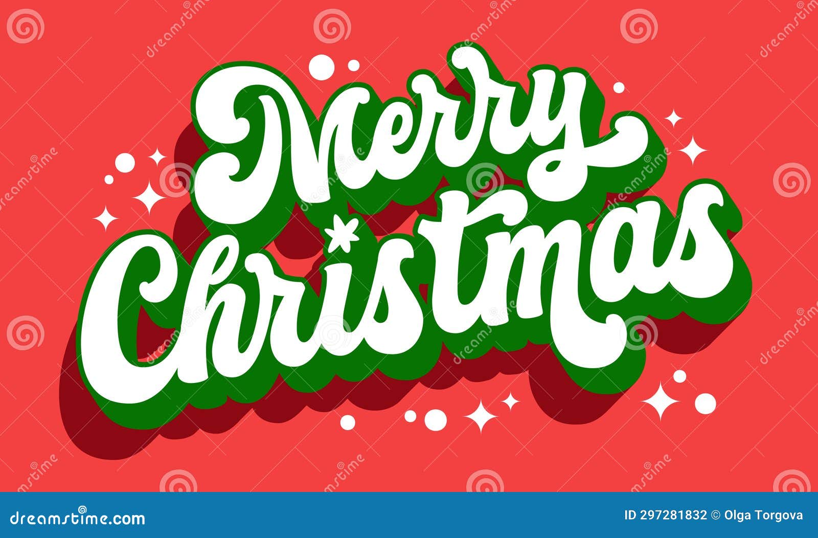 Merry Christmas, Script 3D Long Shadow Lettering Template for Christmas ...
