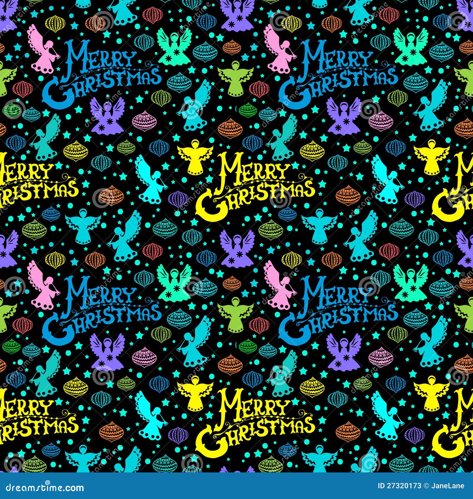 Merry Christmas Seamless Pattern Stock Vector - Illustration of ...