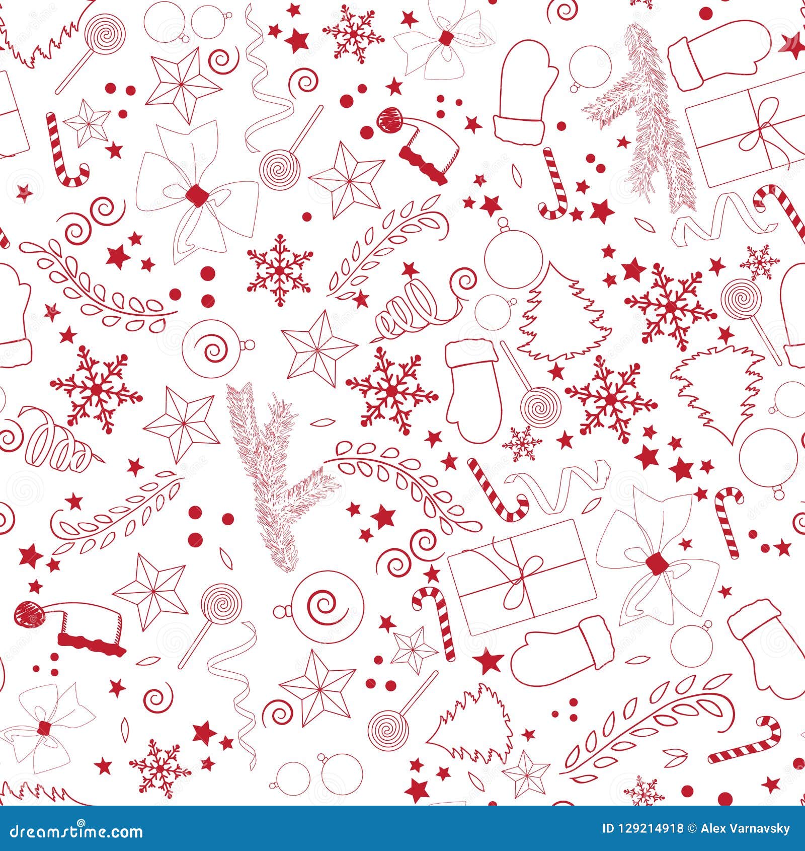Merry Christmas Seamless Pattern with Christmas Elements for Your ...