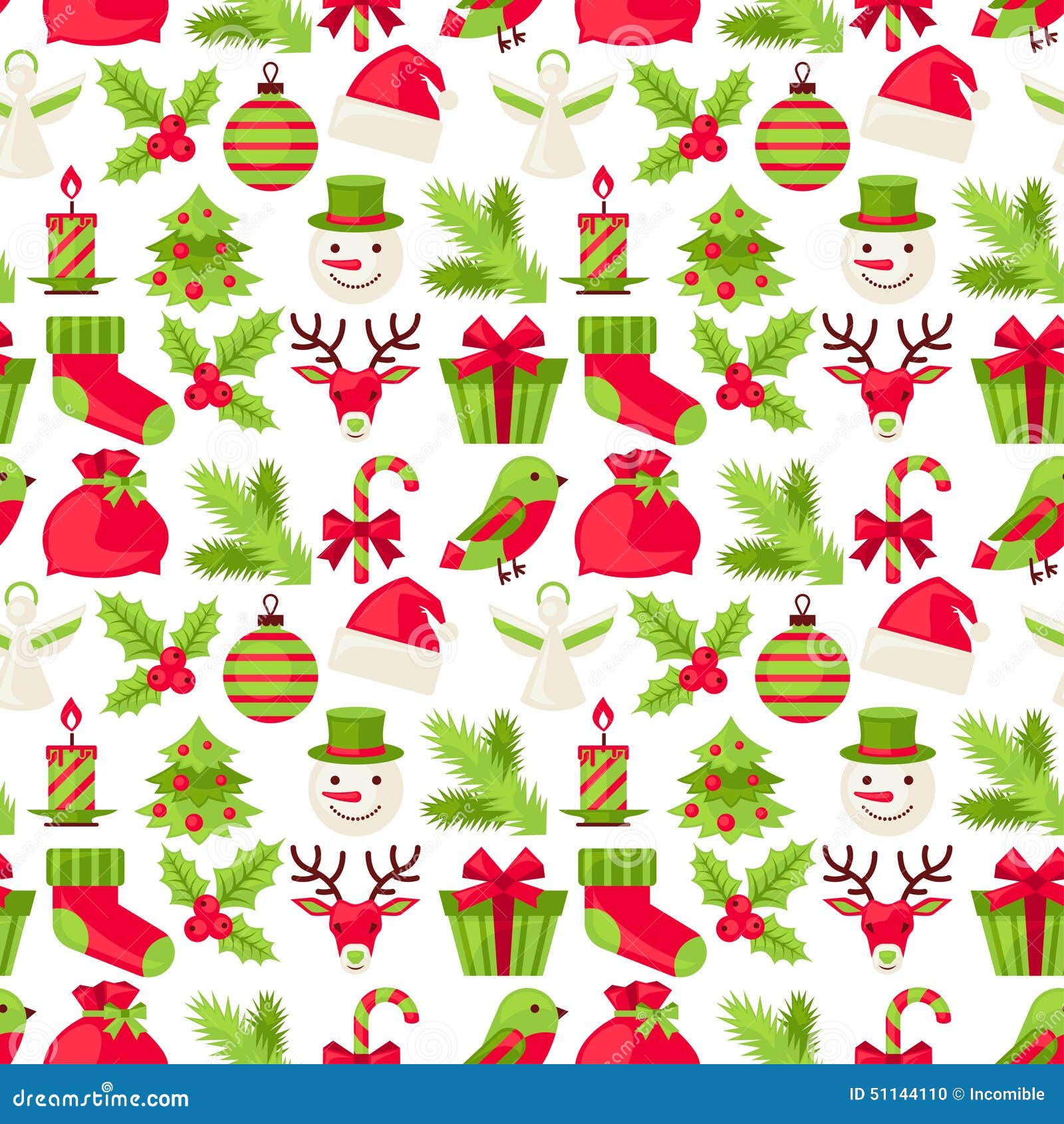 Merry Christmas Seamless Pattern Stock Vector - Illustration of holiday ...