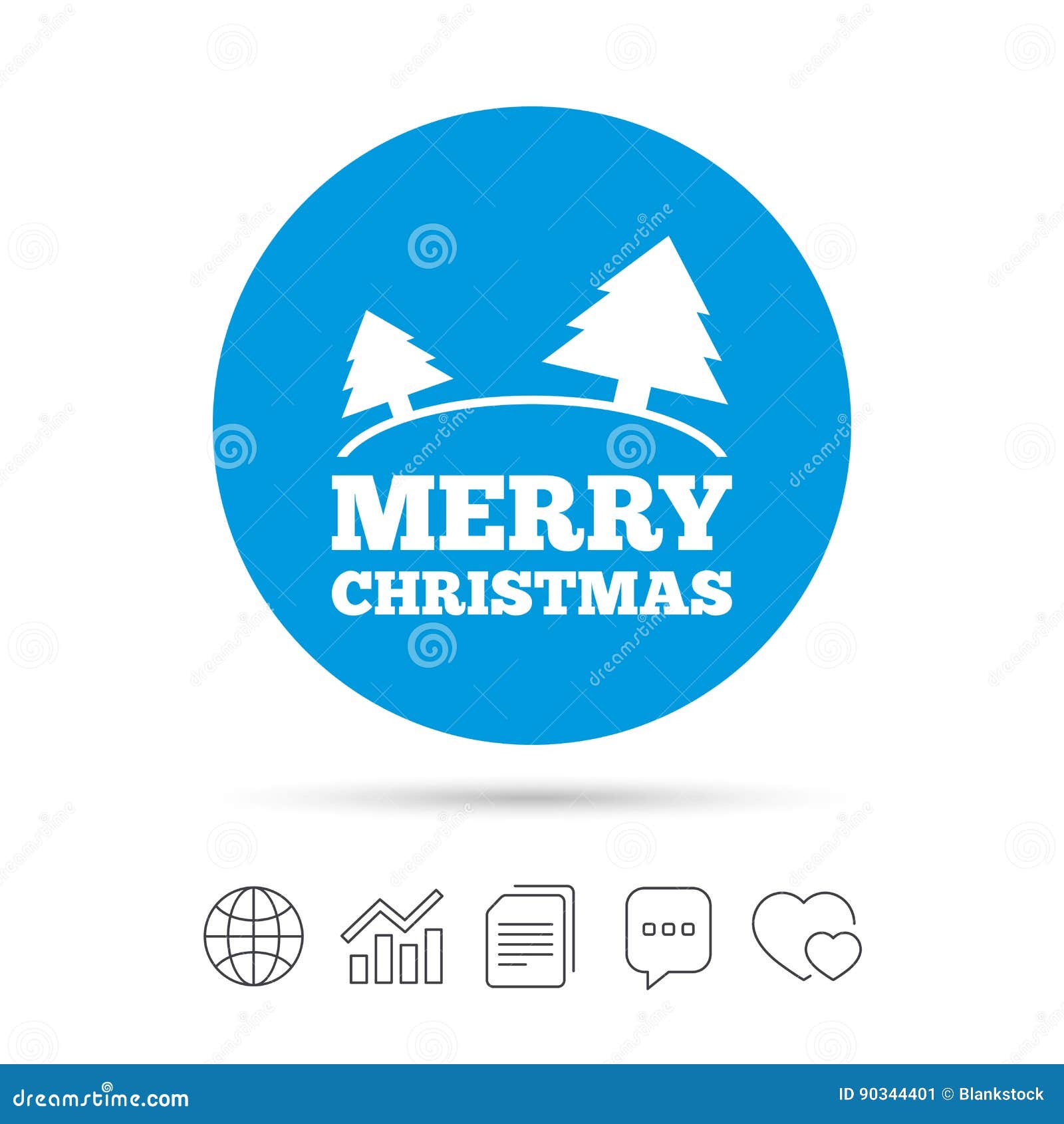 Merry Christmas Sign Icon. Trees Symbol Stock Vector - Illustration of ...