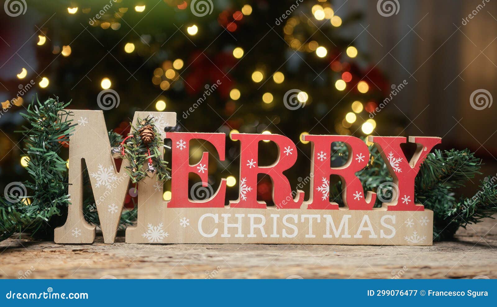 Merry Christmas Sign Under Christmas Tree Stock Image - Image of magic ...