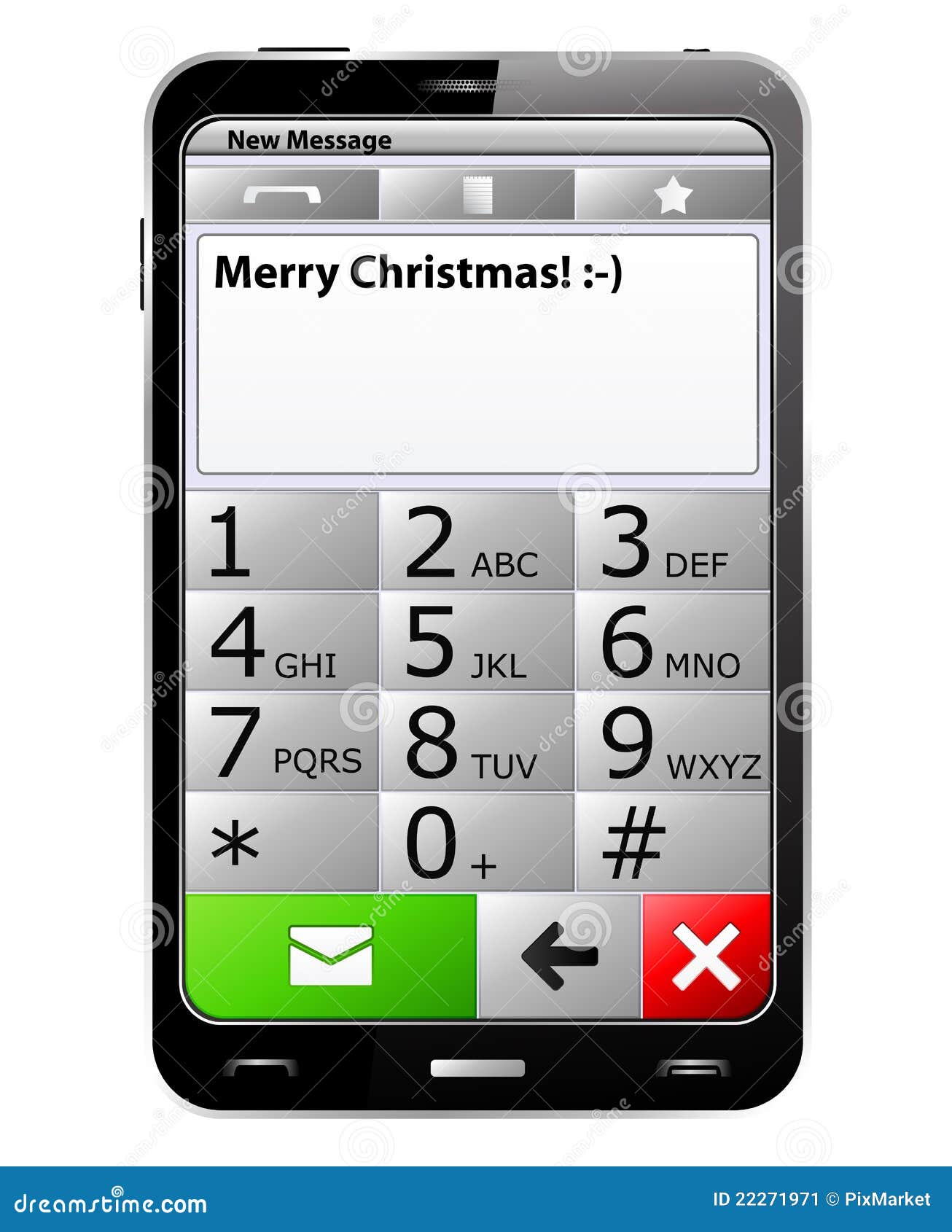 Merry Christmas SMS stock vector. Illustration of abstract - 22271971