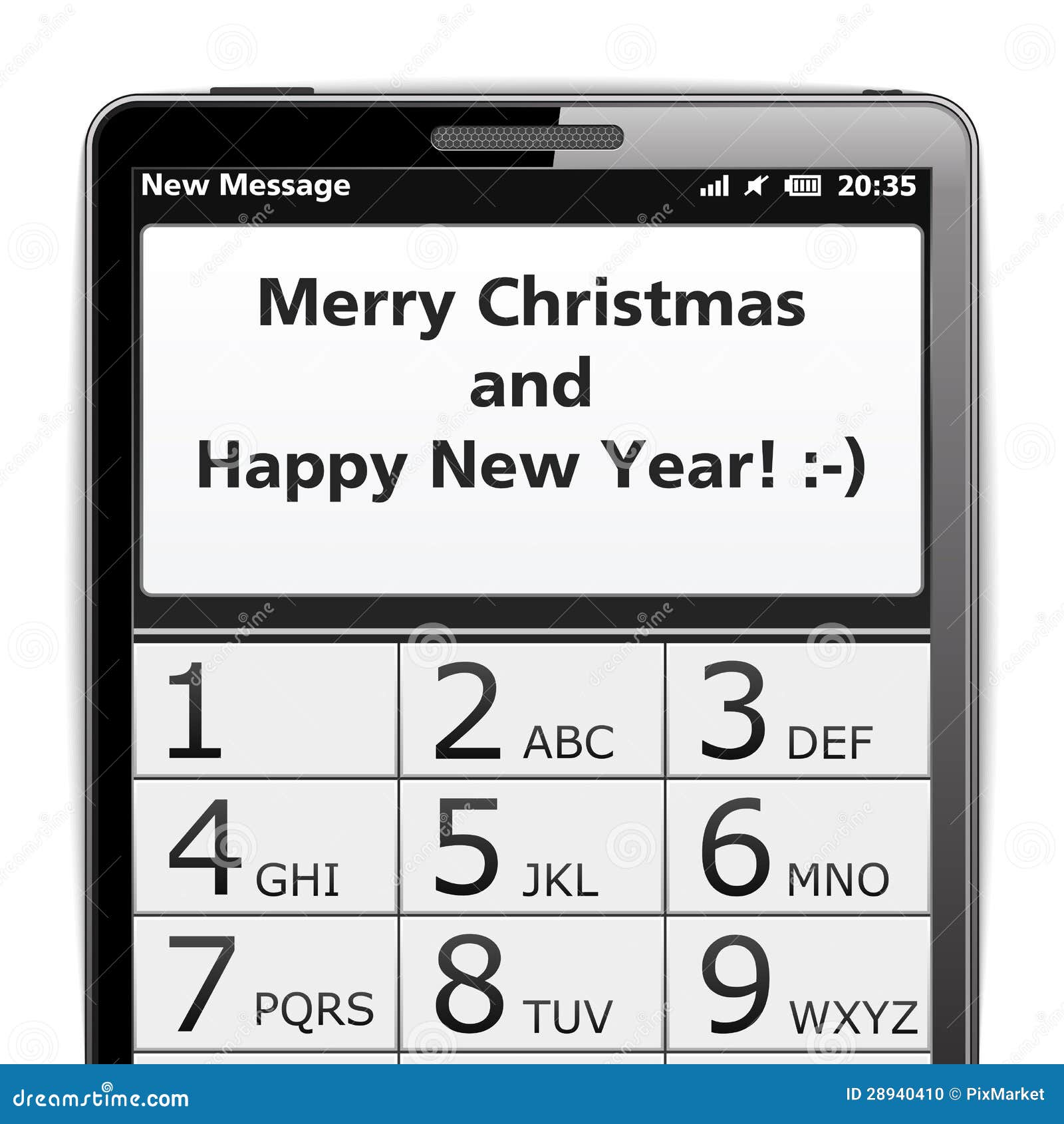 Merry Christmas SMS stock vector. Illustration of cellular - 28940410