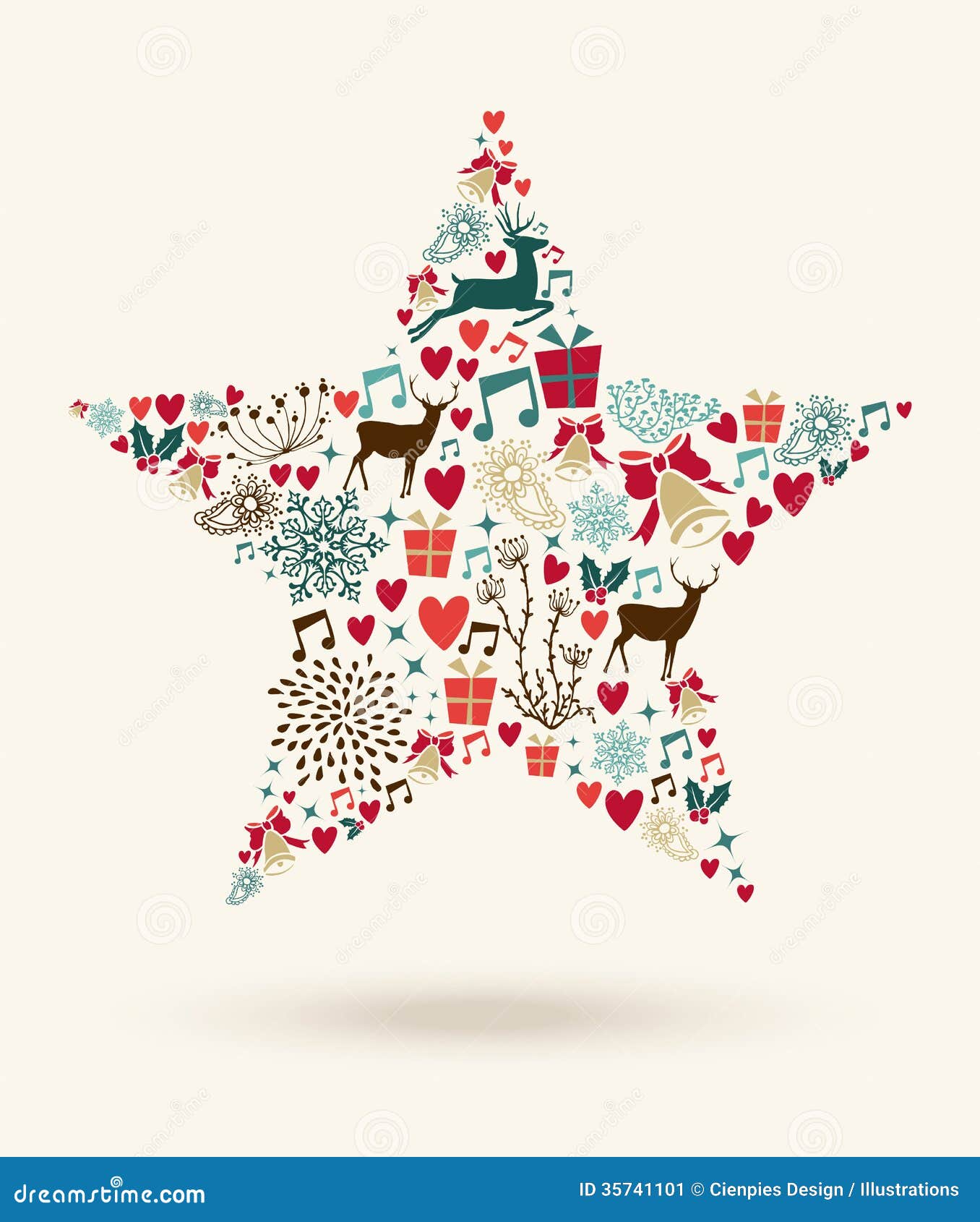 Merry Christmas Star Shape Illustration Stock Vector - Illustration of ...