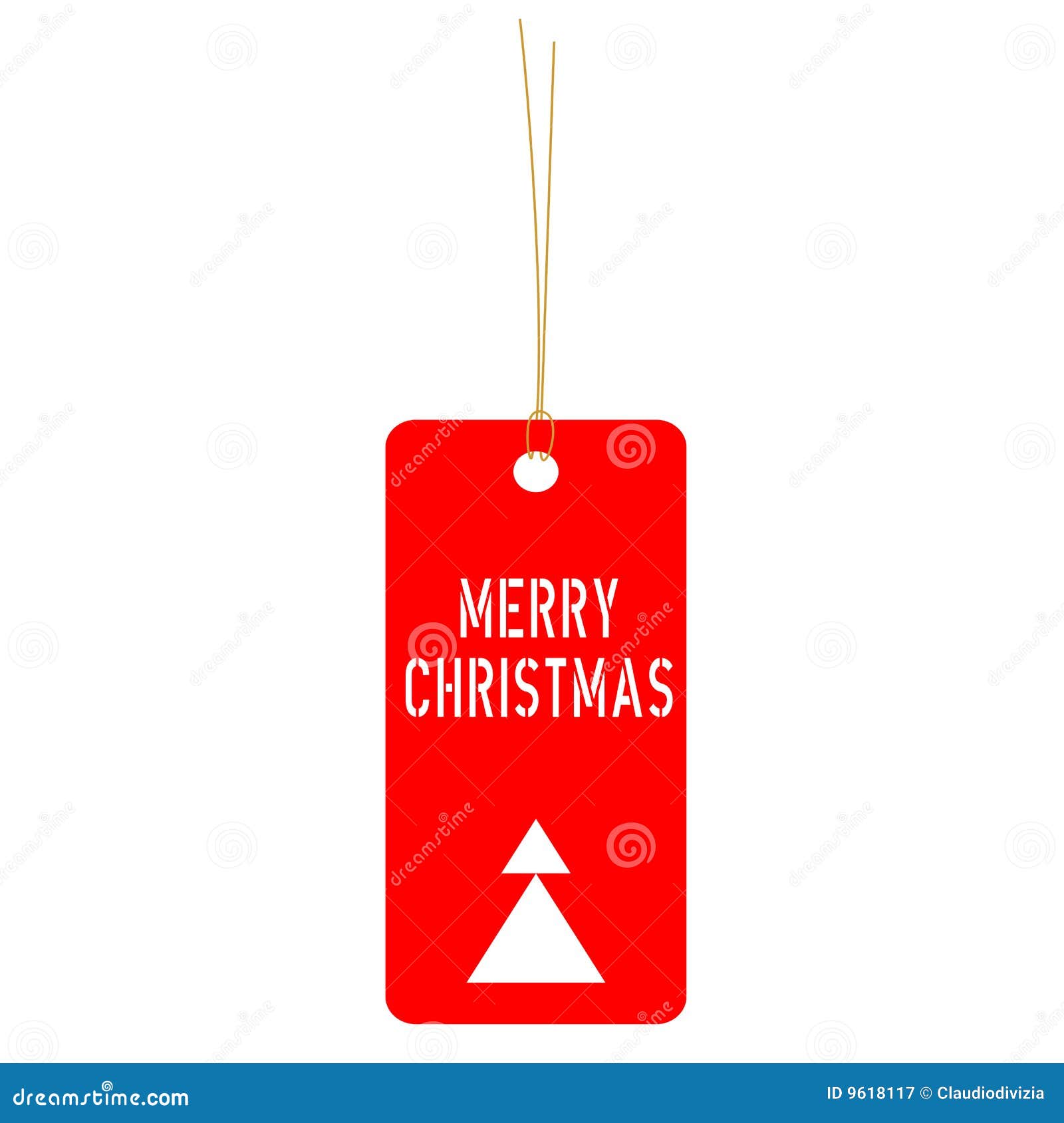 Merry Christmas tag stock vector. Illustration of string - 9618117