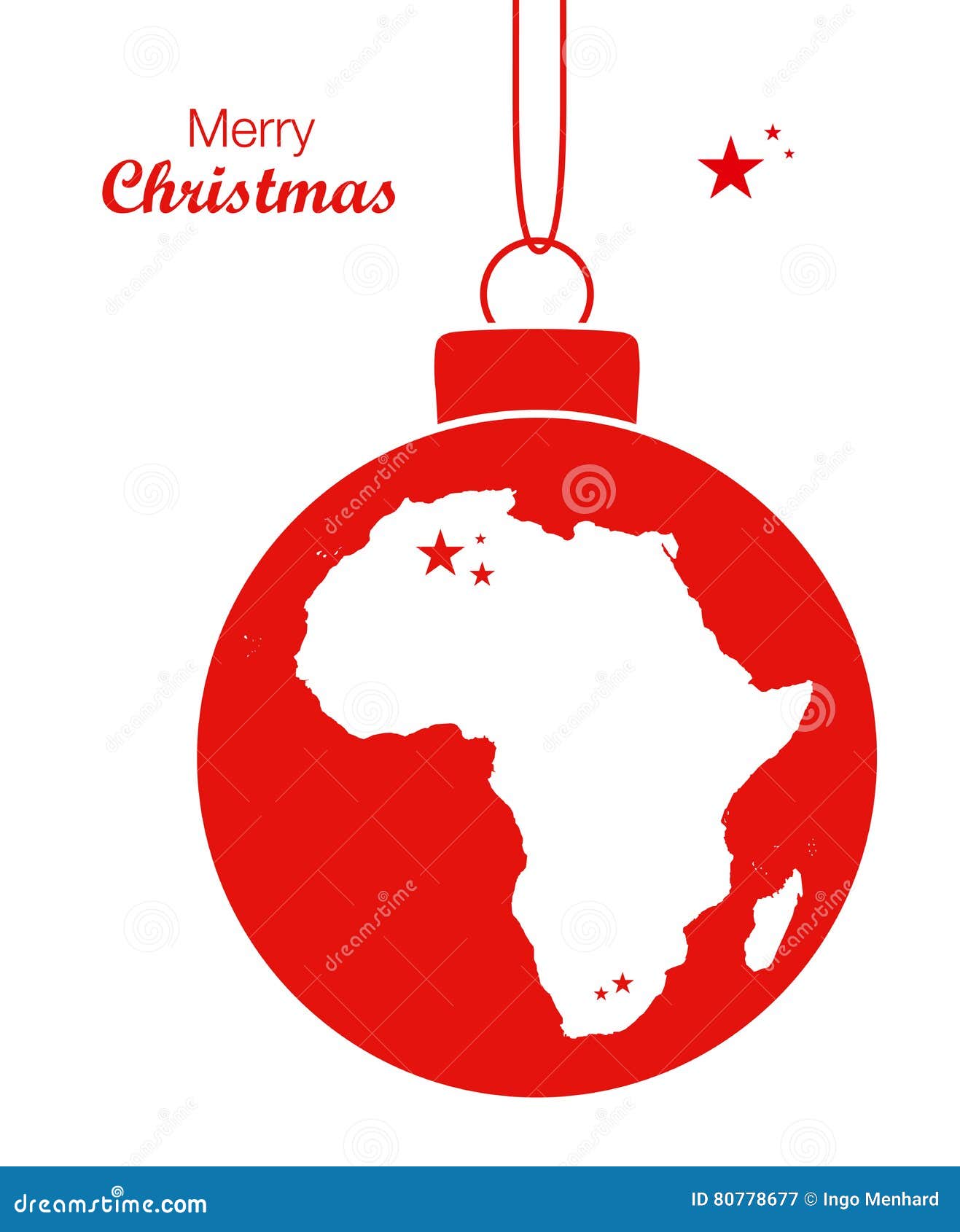 Merry Christmas Theme with Map of Africa Stock Illustration ...