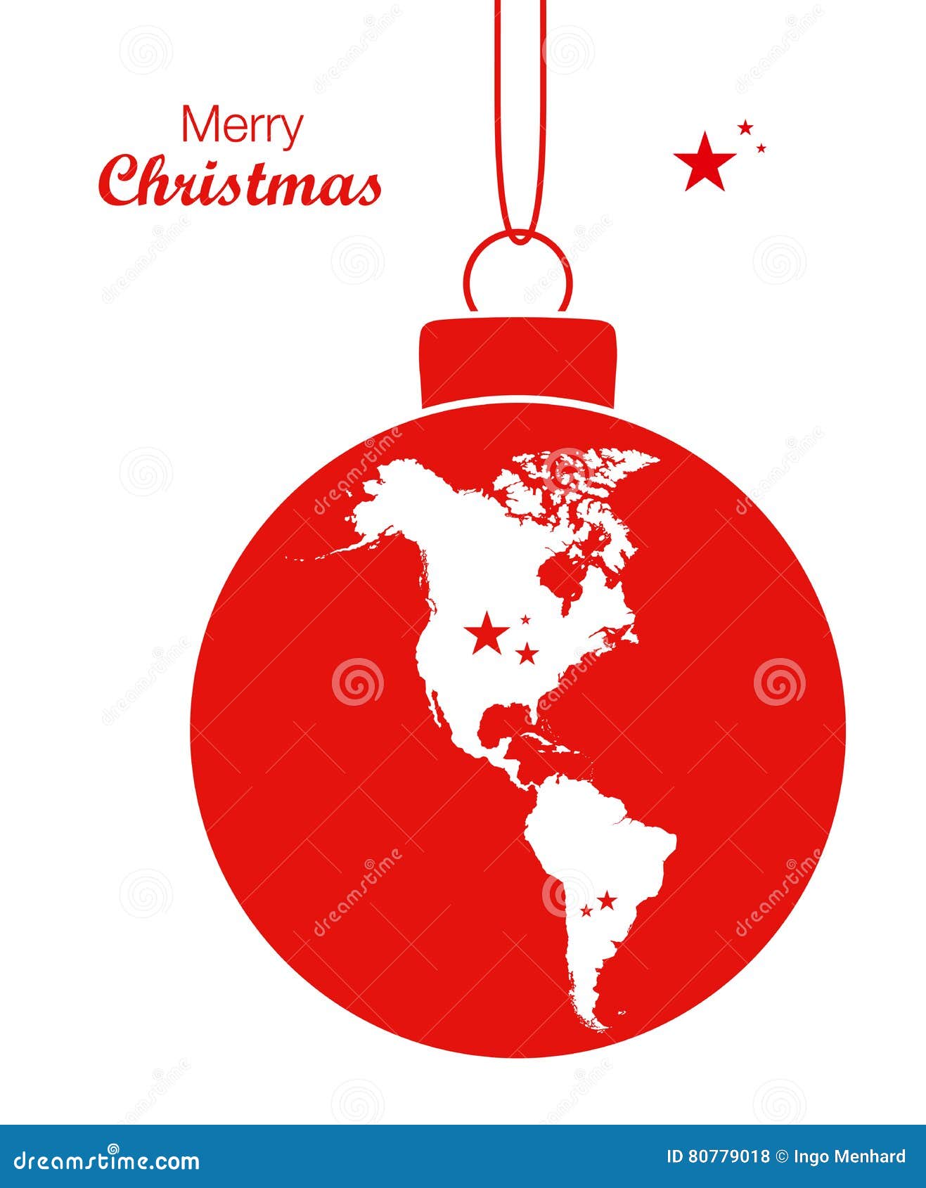 Merry Christmas Theme with Map of America Stock Illustration ...