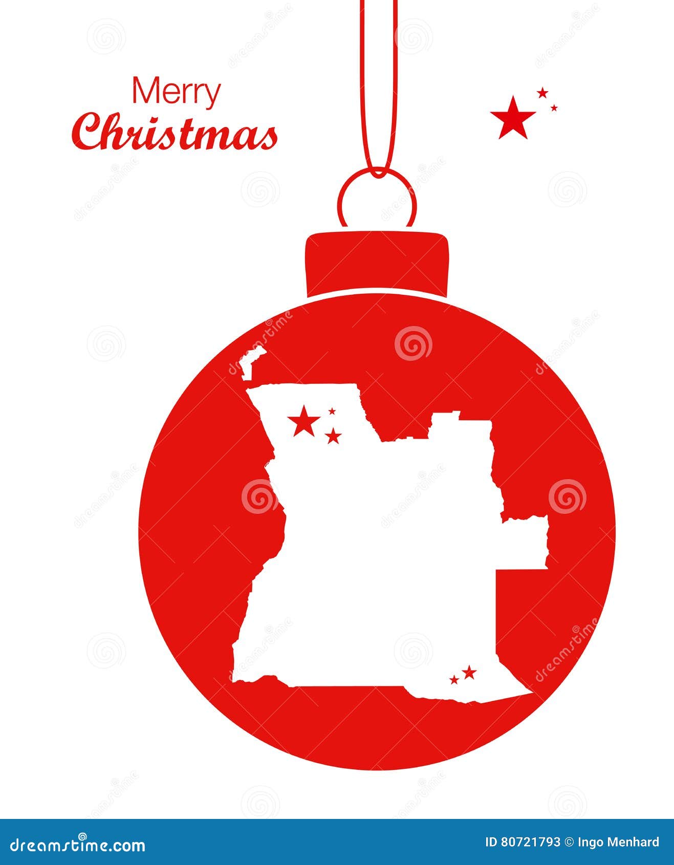 Merry Christmas Theme with Map of Angola Stock Illustration ...