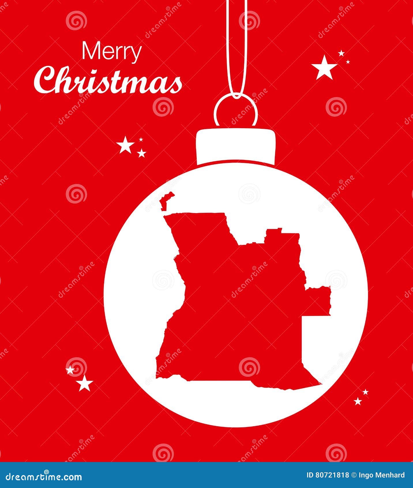Merry Christmas Theme with Map of Angola Stock Illustration ...