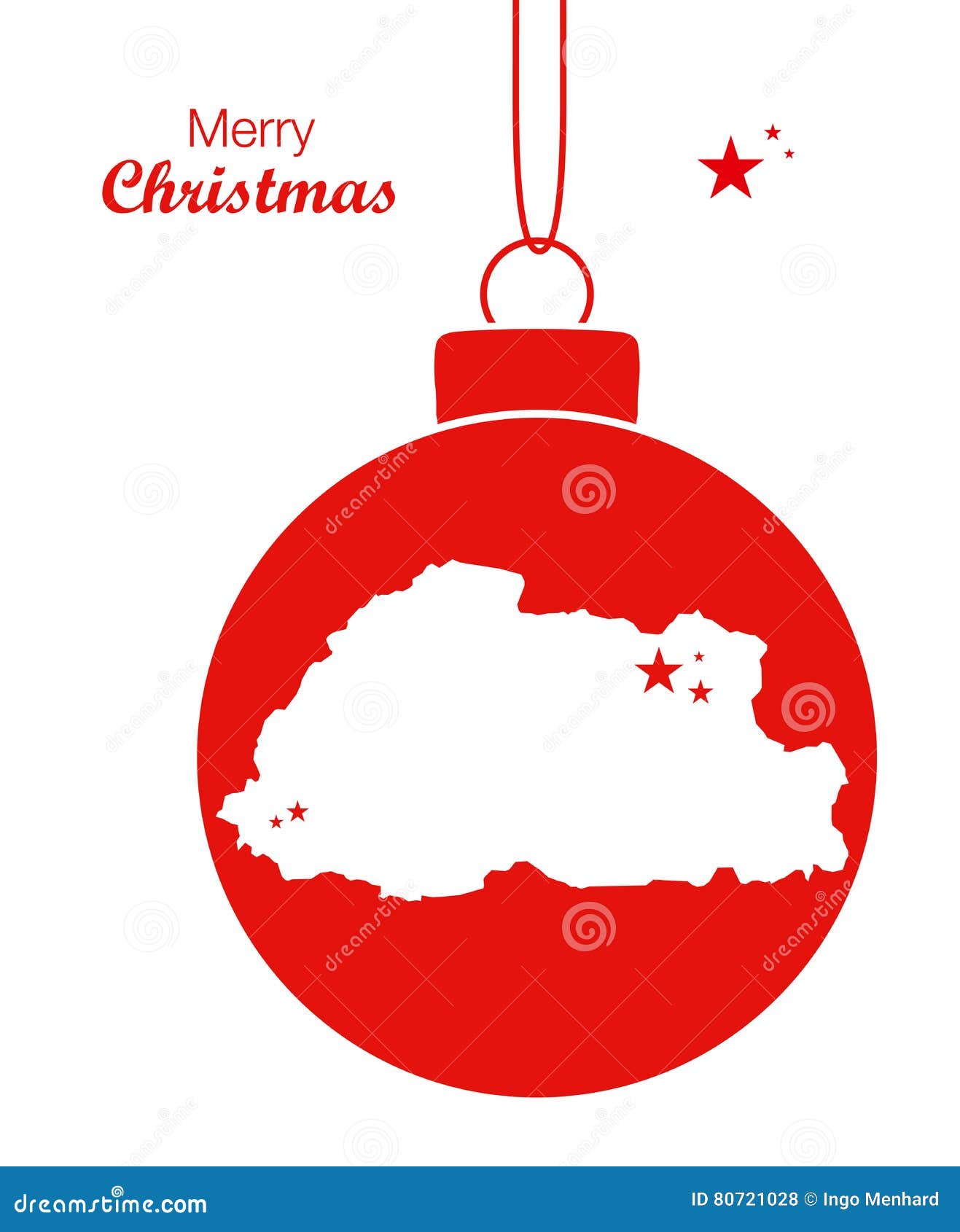 Merry Christmas Theme with Map of Bhutan Stock Illustration ...