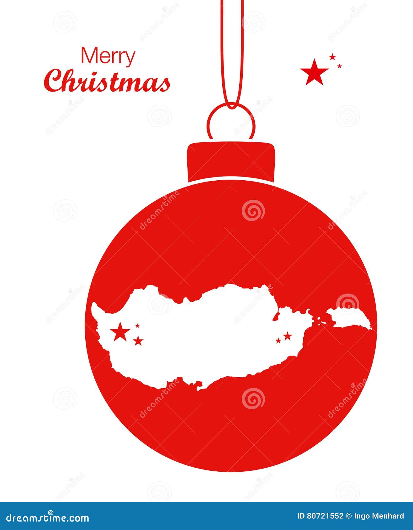 Merry Christmas Theme with Map of Cyprus Stock Illustration ...