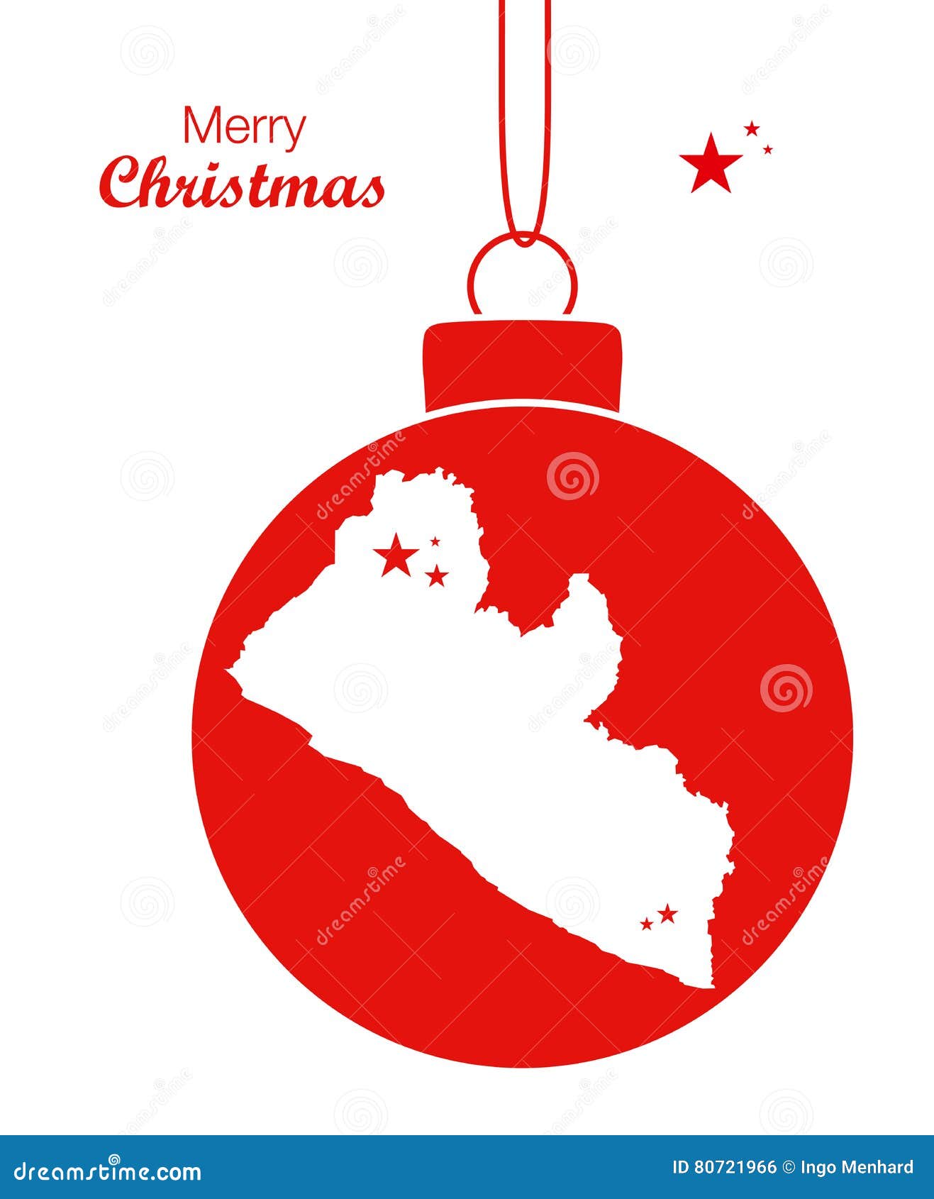 Merry Christmas Theme with Map of Liberia Stock Illustration ...