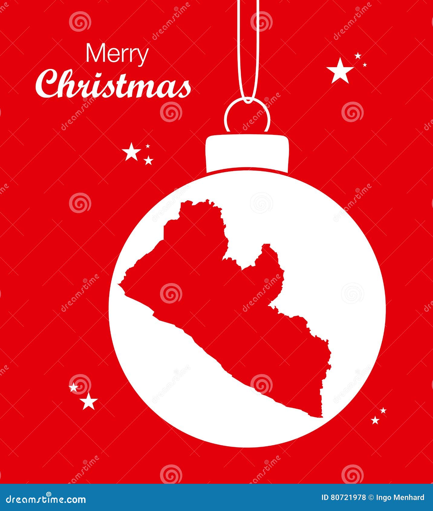 Merry Christmas Theme with Map of Liberia Stock Illustration ...