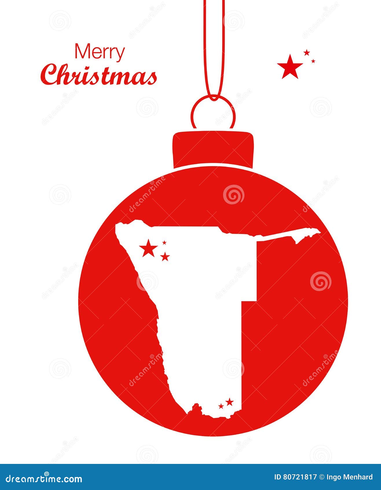 Merry Christmas Theme with Map of Namibia Stock Illustration ...