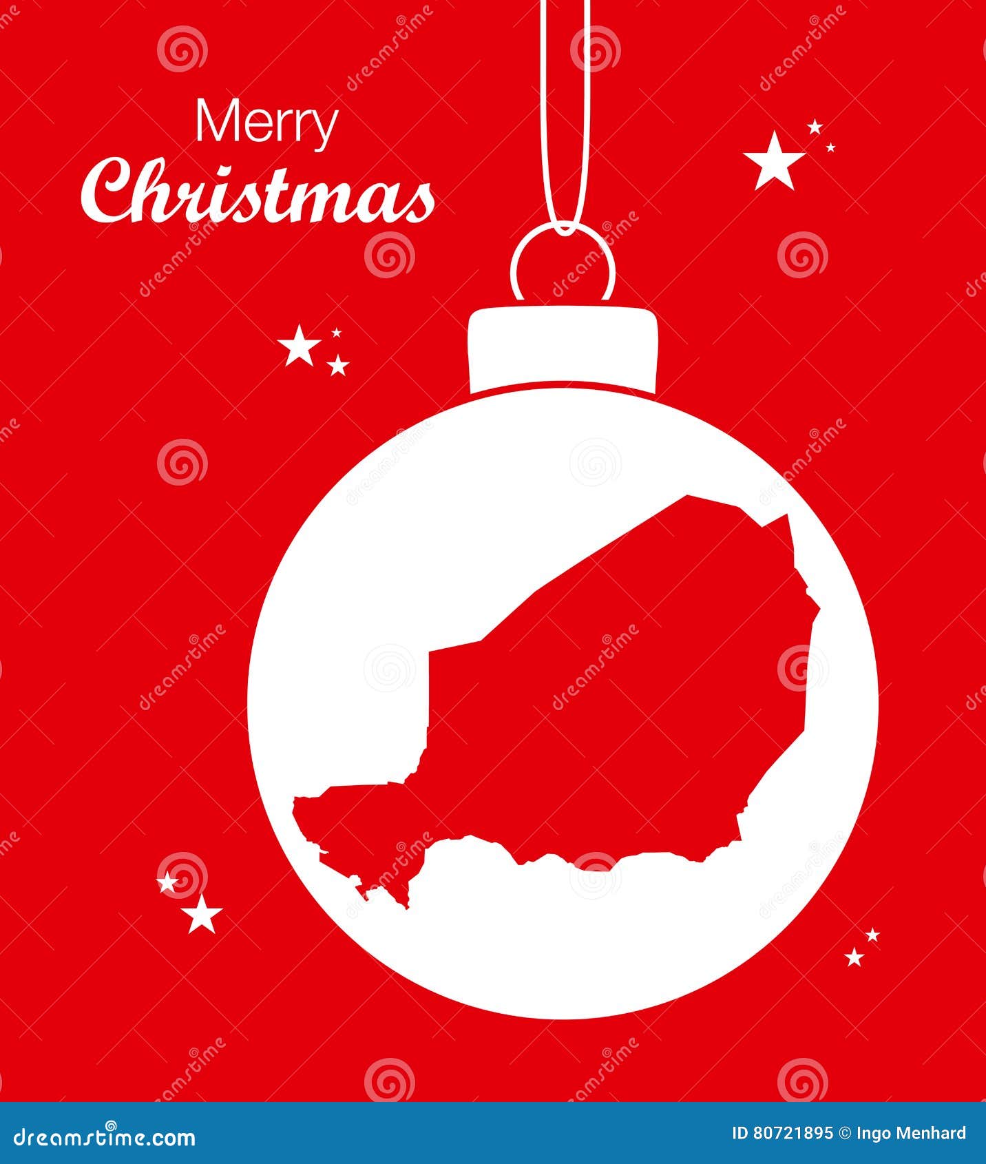 Merry Christmas Theme with Map of Niger Stock Illustration ...