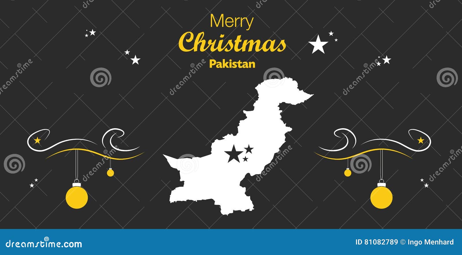 Merry Christmas Theme with Map of Pakistan Stock Illustration ...