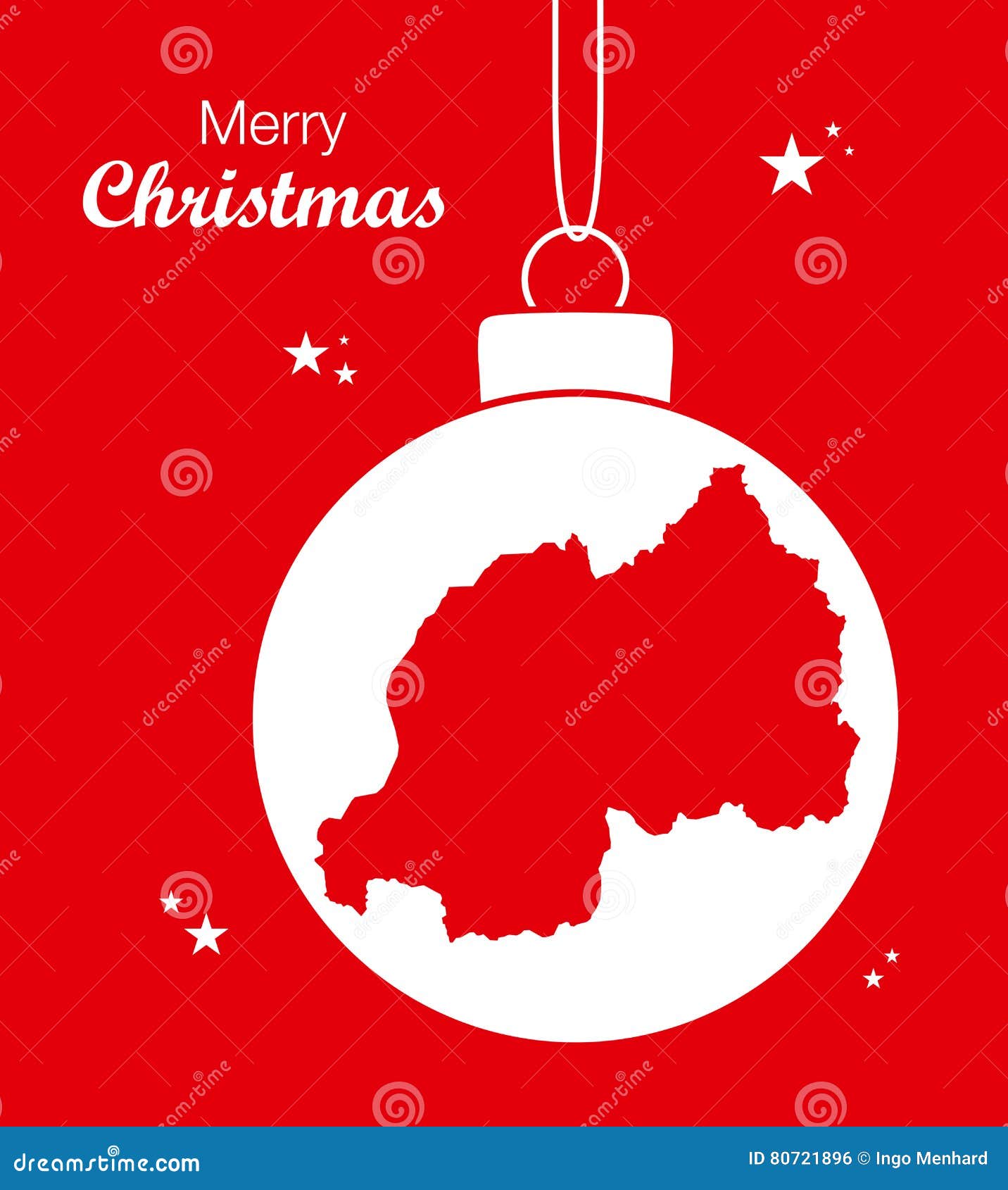 Merry Christmas Theme with Map of Rwanda Stock Illustration ...