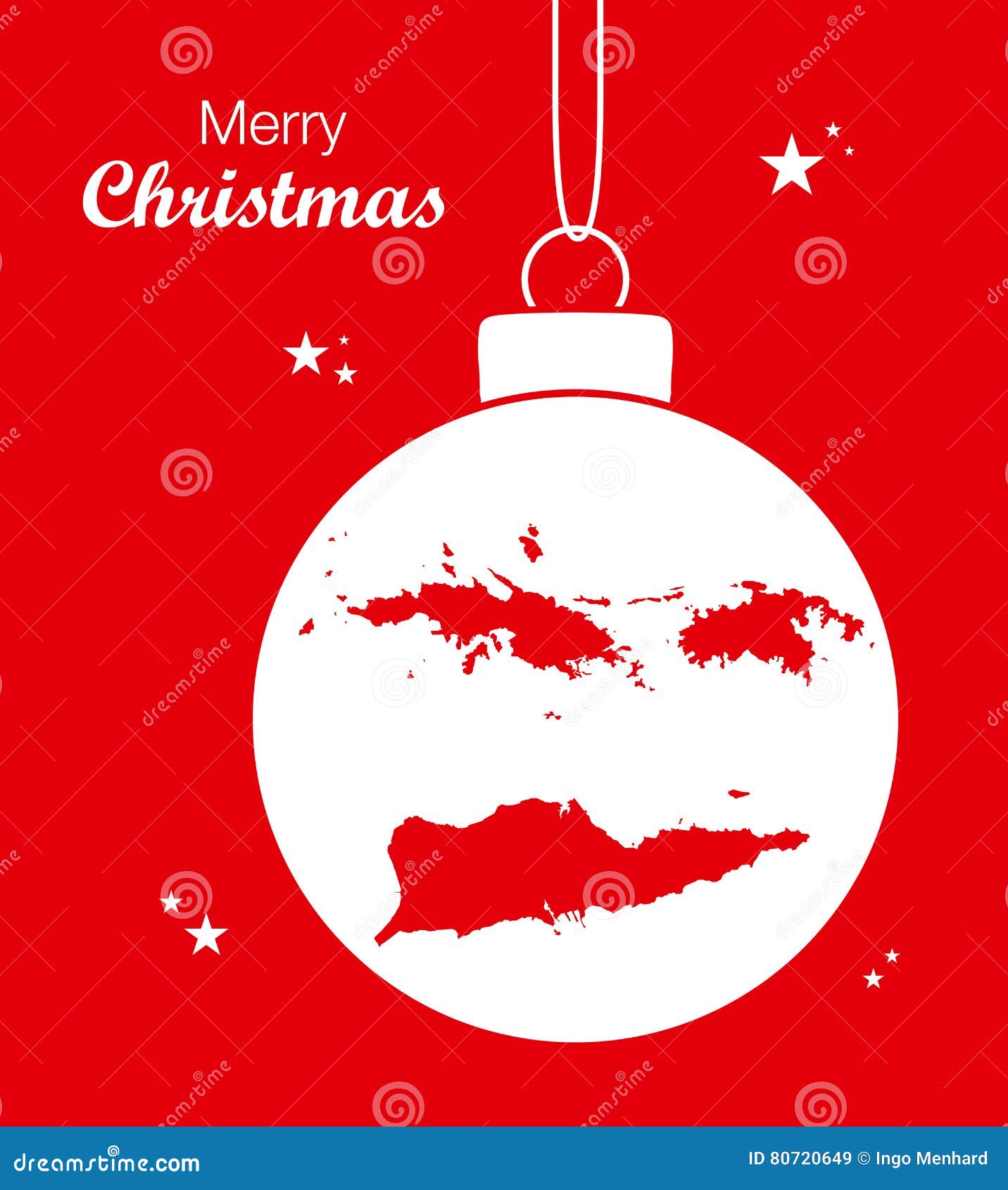 Merry Christmas Theme with Map of US Virgin Islands Stock Illustration ...