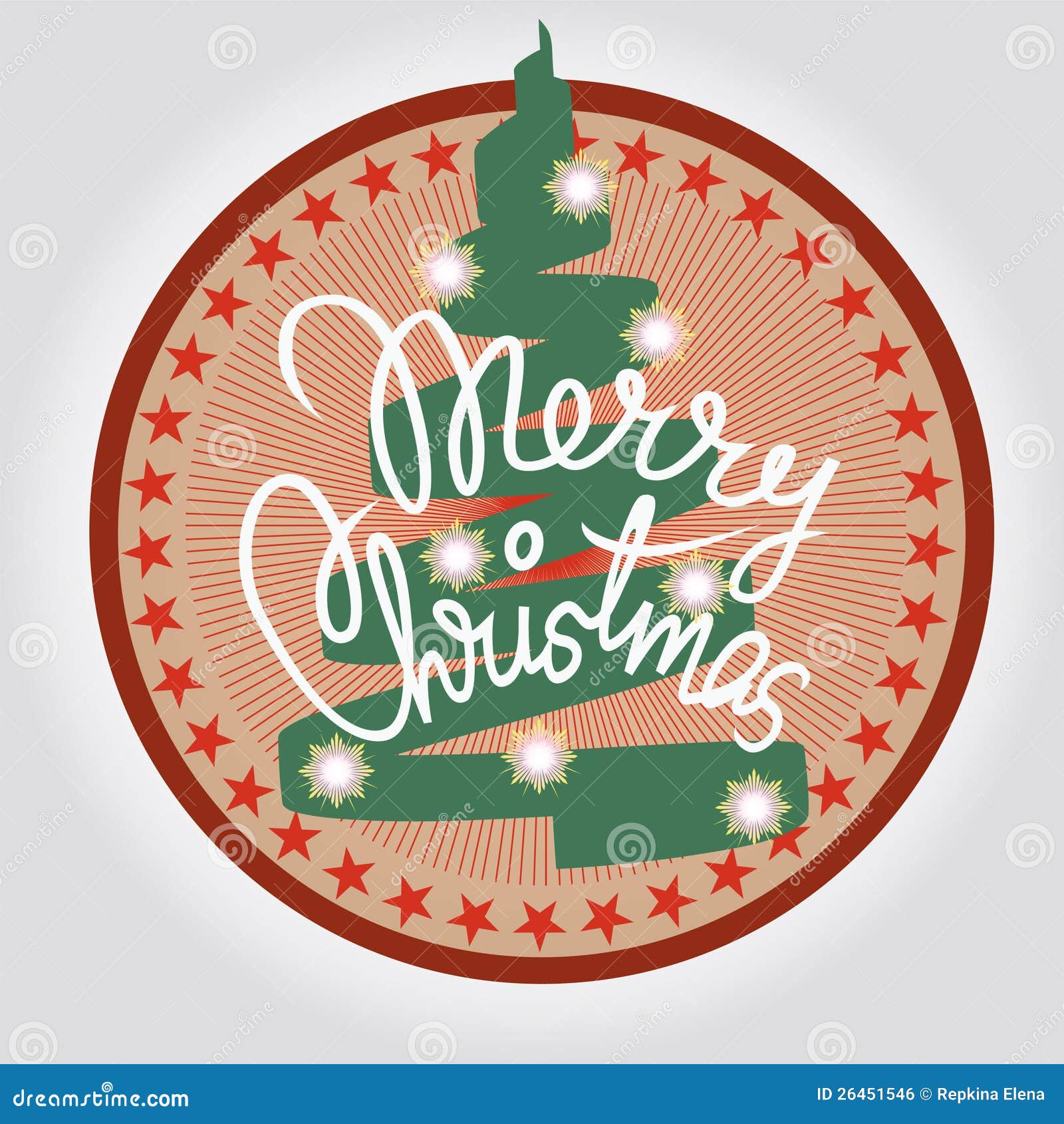 Merry Christmas Tree Design Element Stock Vector - Illustration of ...