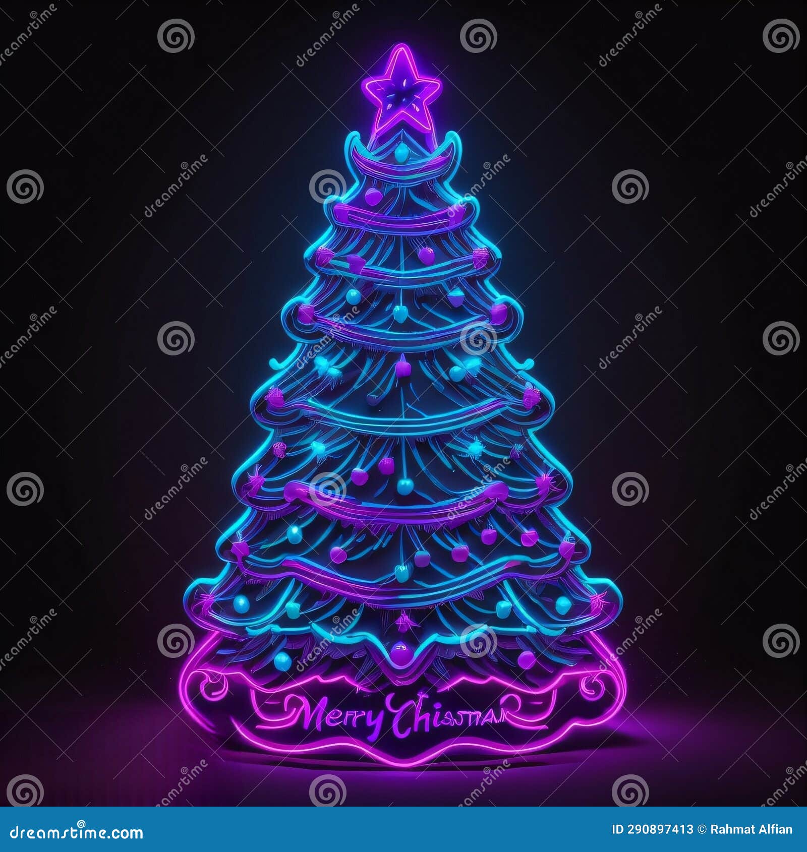 Merry Christmas Tree, Merry Christmas Glow, Glow in the Dark Stock ...