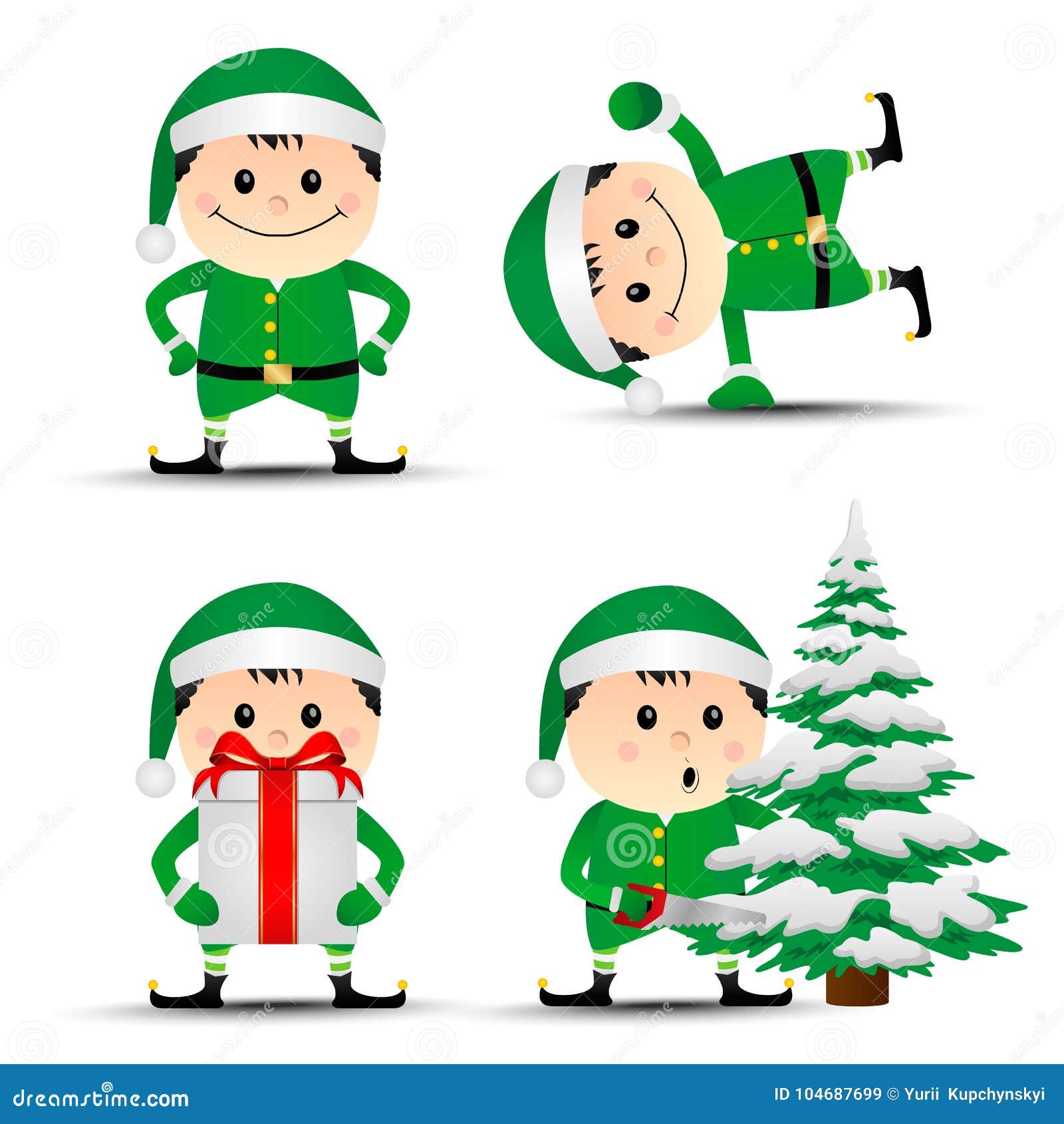 Vector elfs set stock illustration. Illustration of north - 104687699