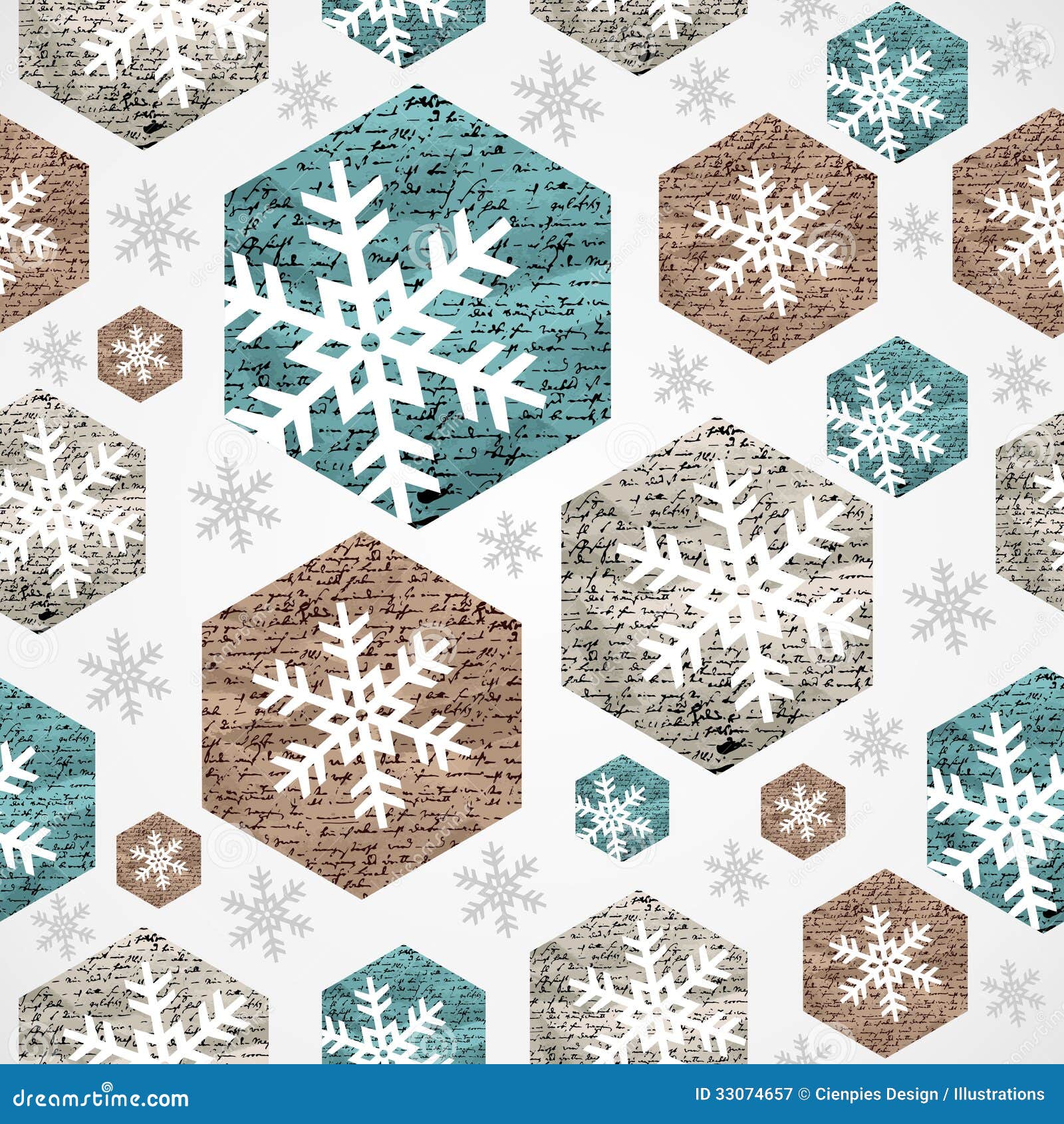 Vintage Snowflake Background