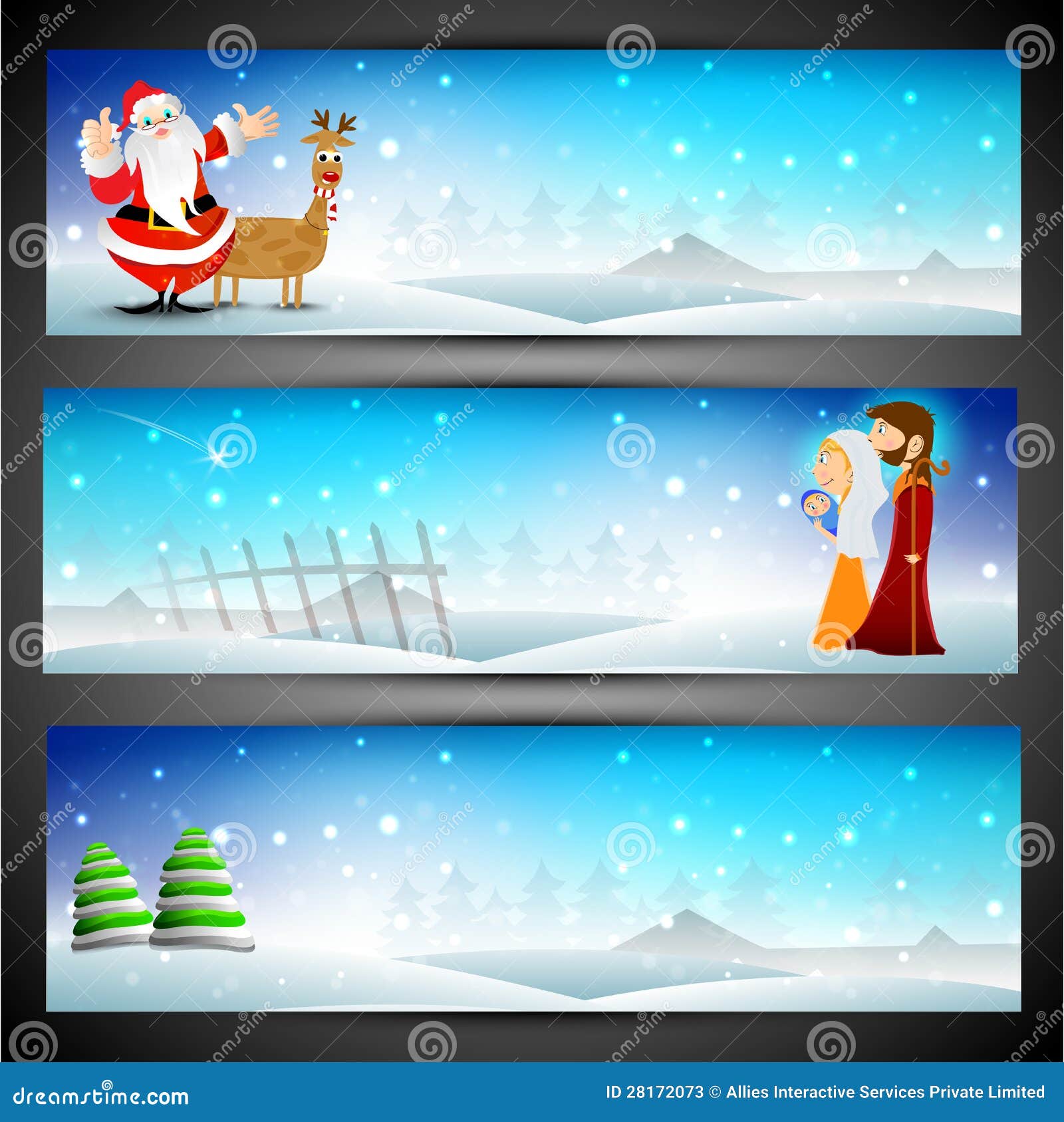 Merry Christmas Website Header or Banner Set. Stock Vector ...